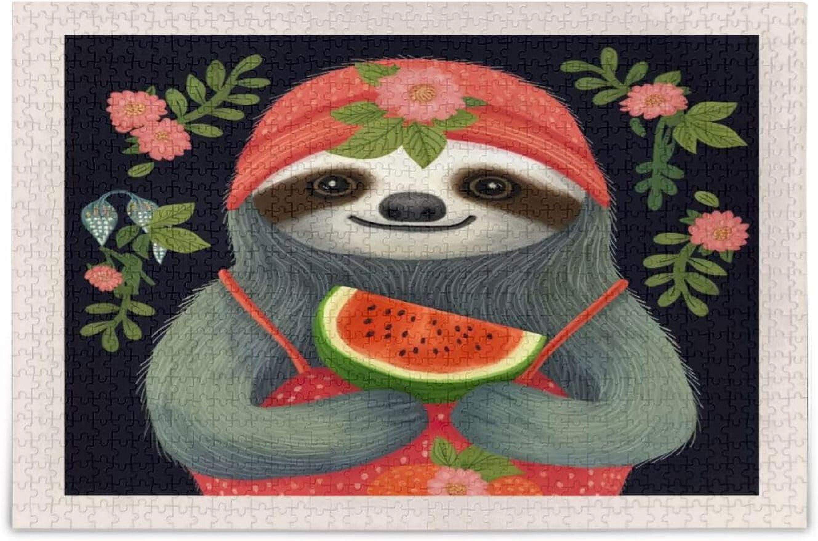 FREEAMG Jigsaw Puzzles 500 Pieces for Adults, Cute Sloth Kid's Teens ...