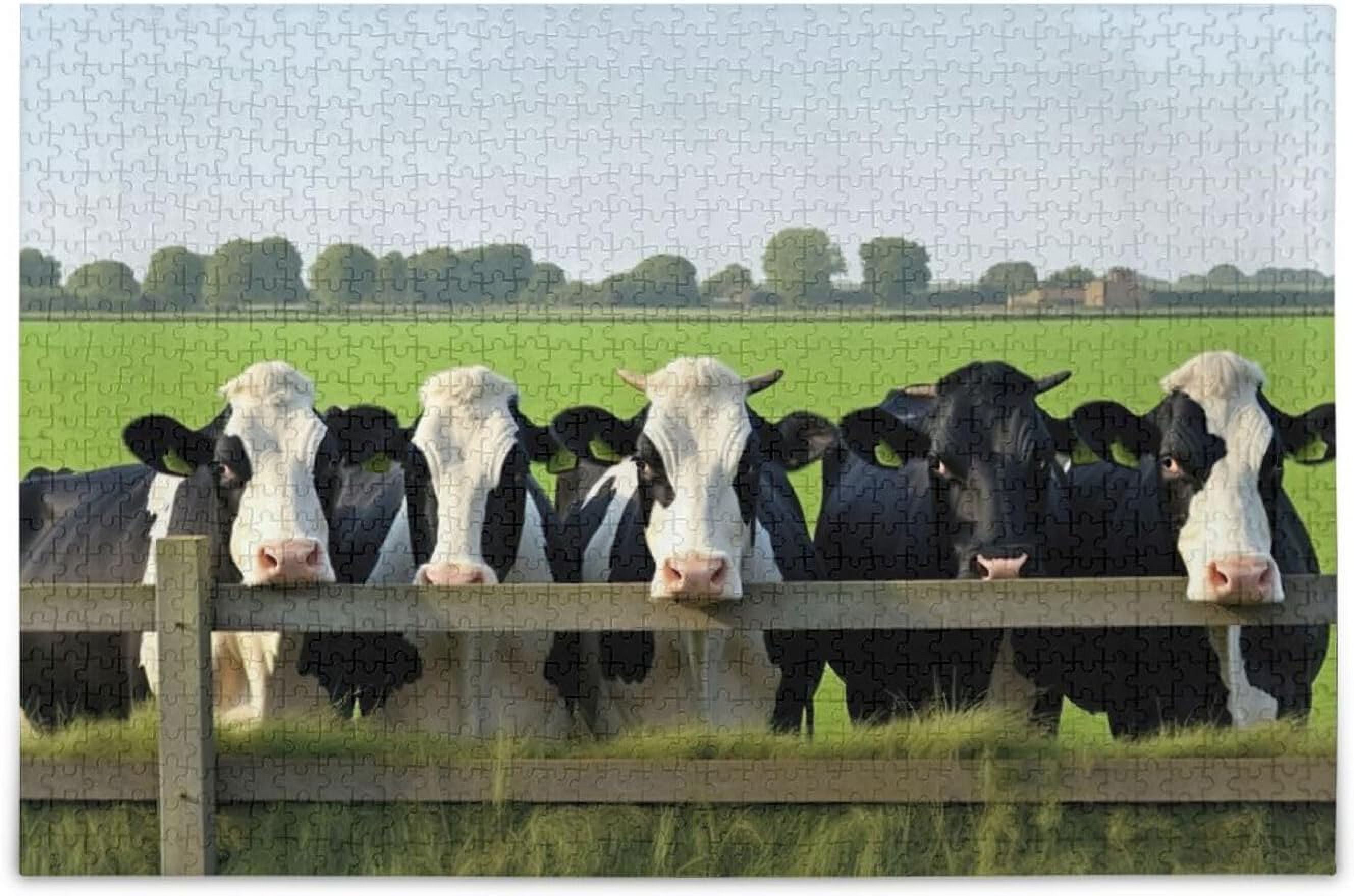 FREEAMG Jigsaw Puzzles 500 Pieces for Adults, Funny Cows Kid's Teens ...