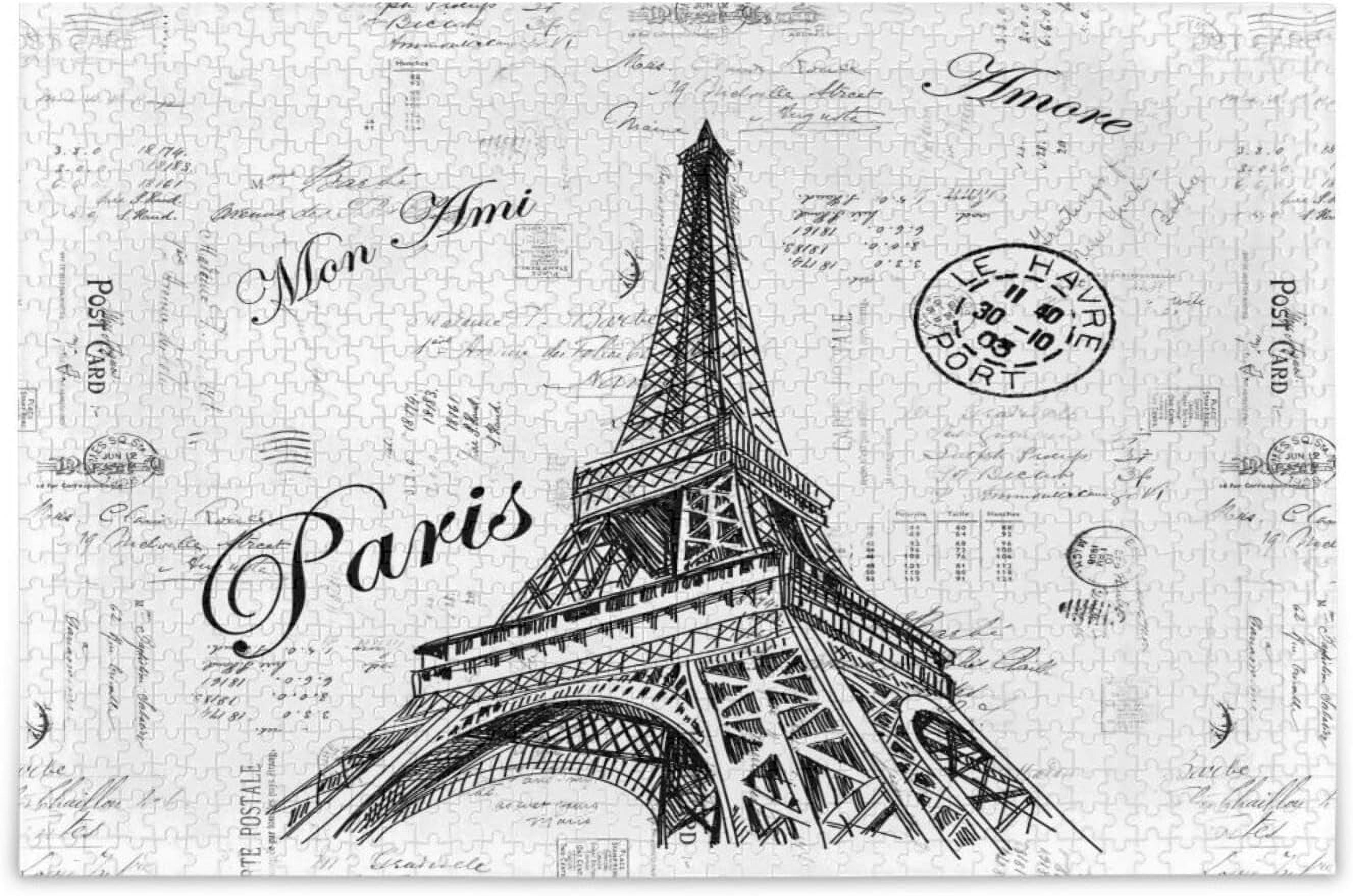FREEAMG Jigsaw Puzzles 500 Pieces for Adults, Paris Eiffel Tower Kid's ...