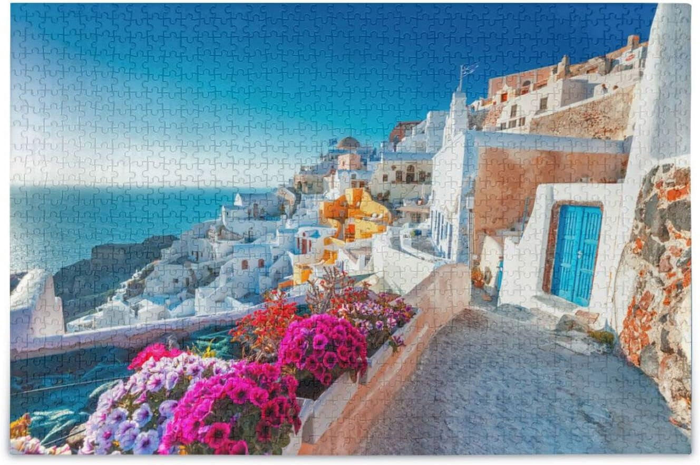FREEAMG Jigsaw Puzzles 500 Pieces for Adults, Santorini Greece Kid's ...