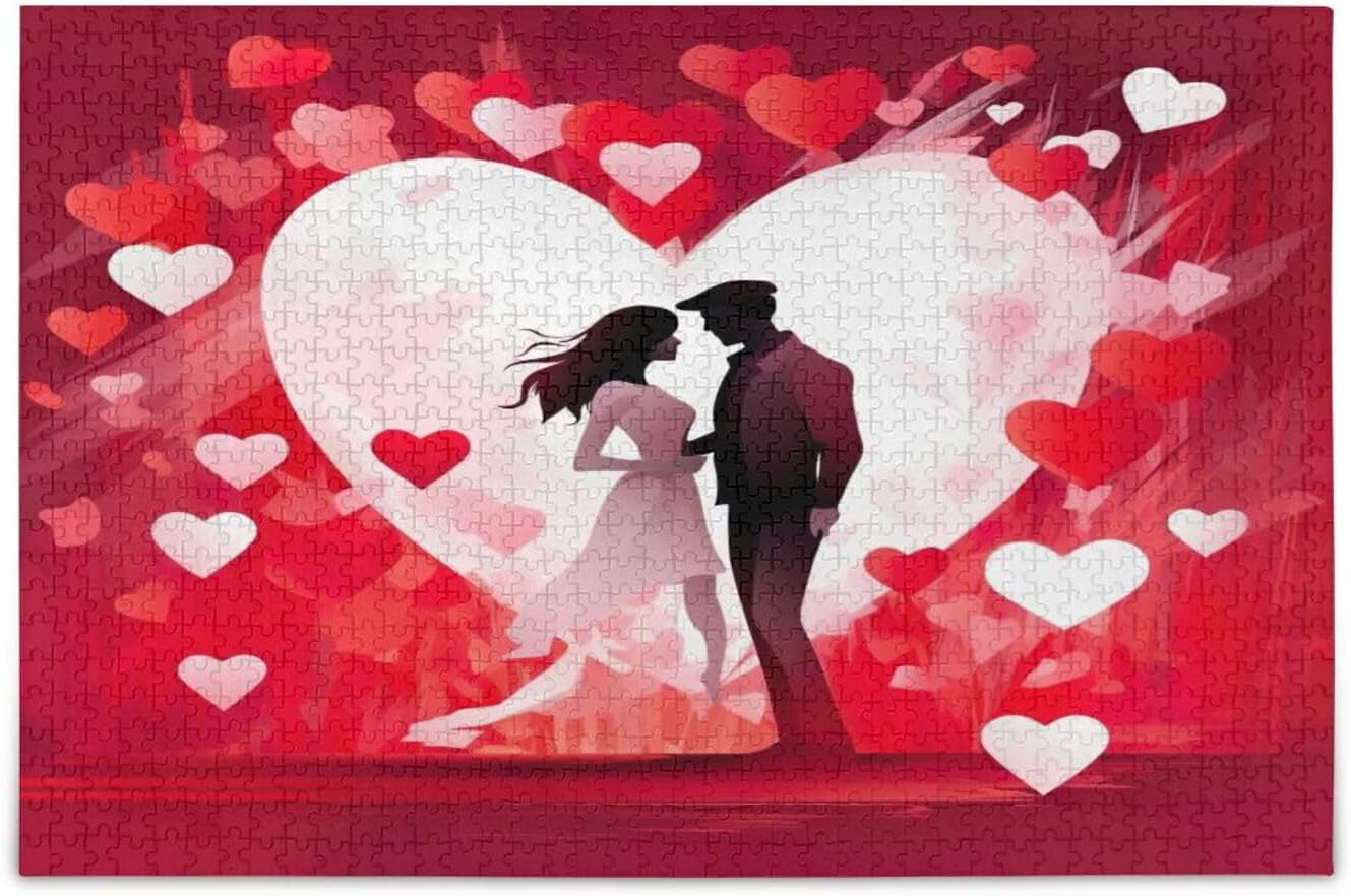 FREEAMG Jigsaw Puzzles for Adults or Kids 1000 Piece, Valentine's Day ...
