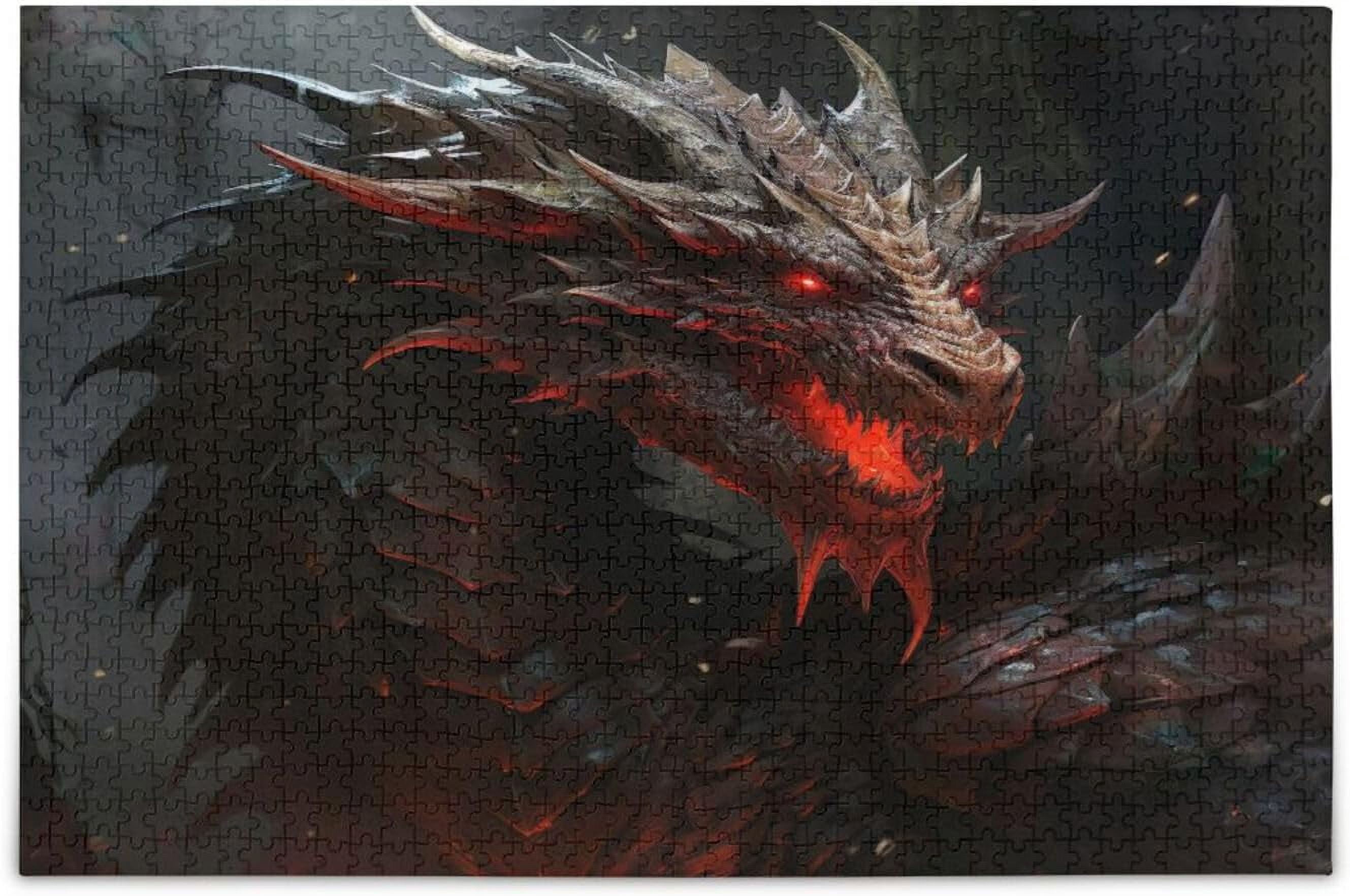 FREEAMG Jigsaw Puzzles for Adults or Kids 1000 Piece, Fierce Dragon ...