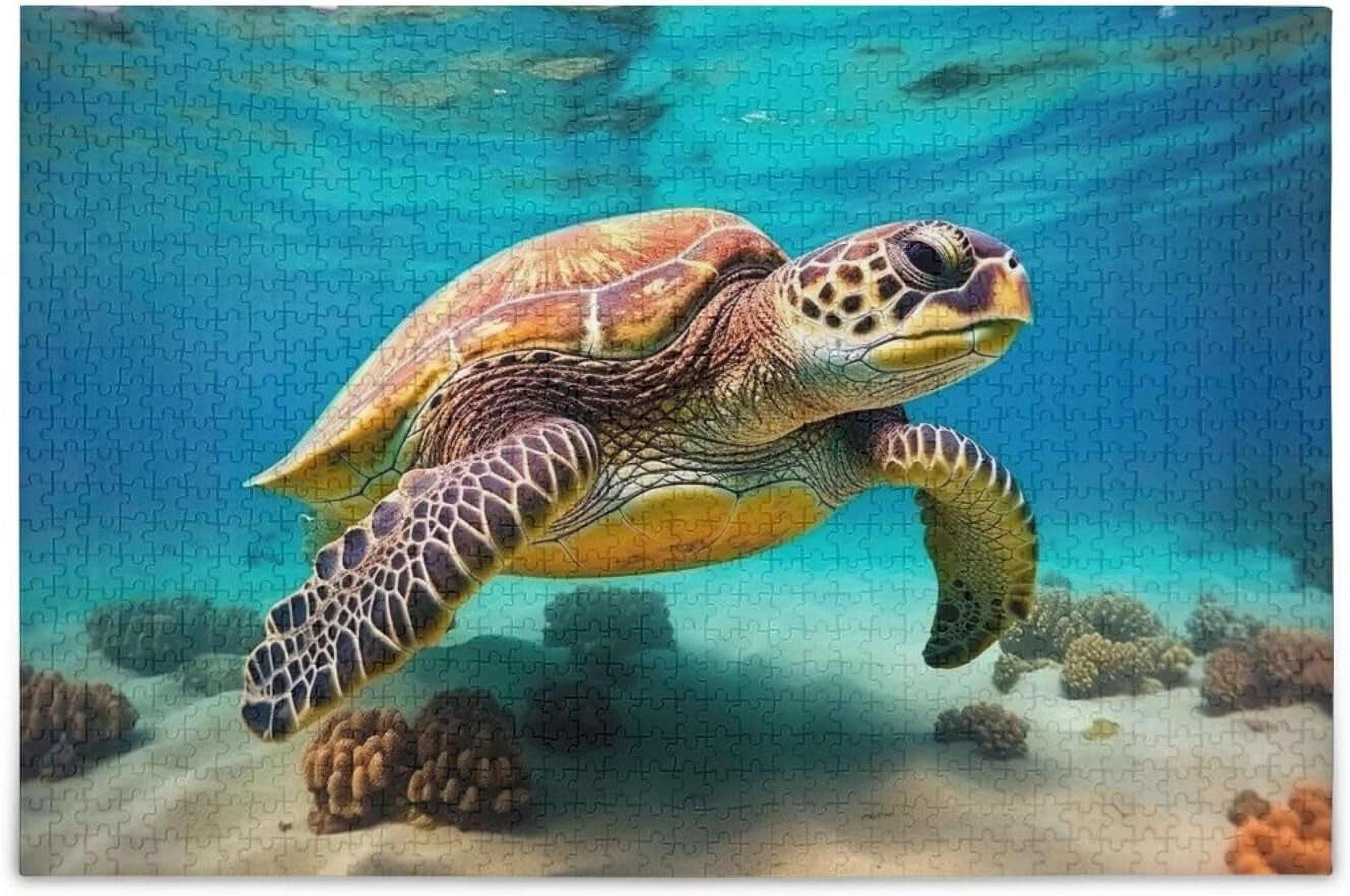 FREEAMG Jigsaw Puzzles for Adults or Kids 1000 Piece, Sea Turtle ...