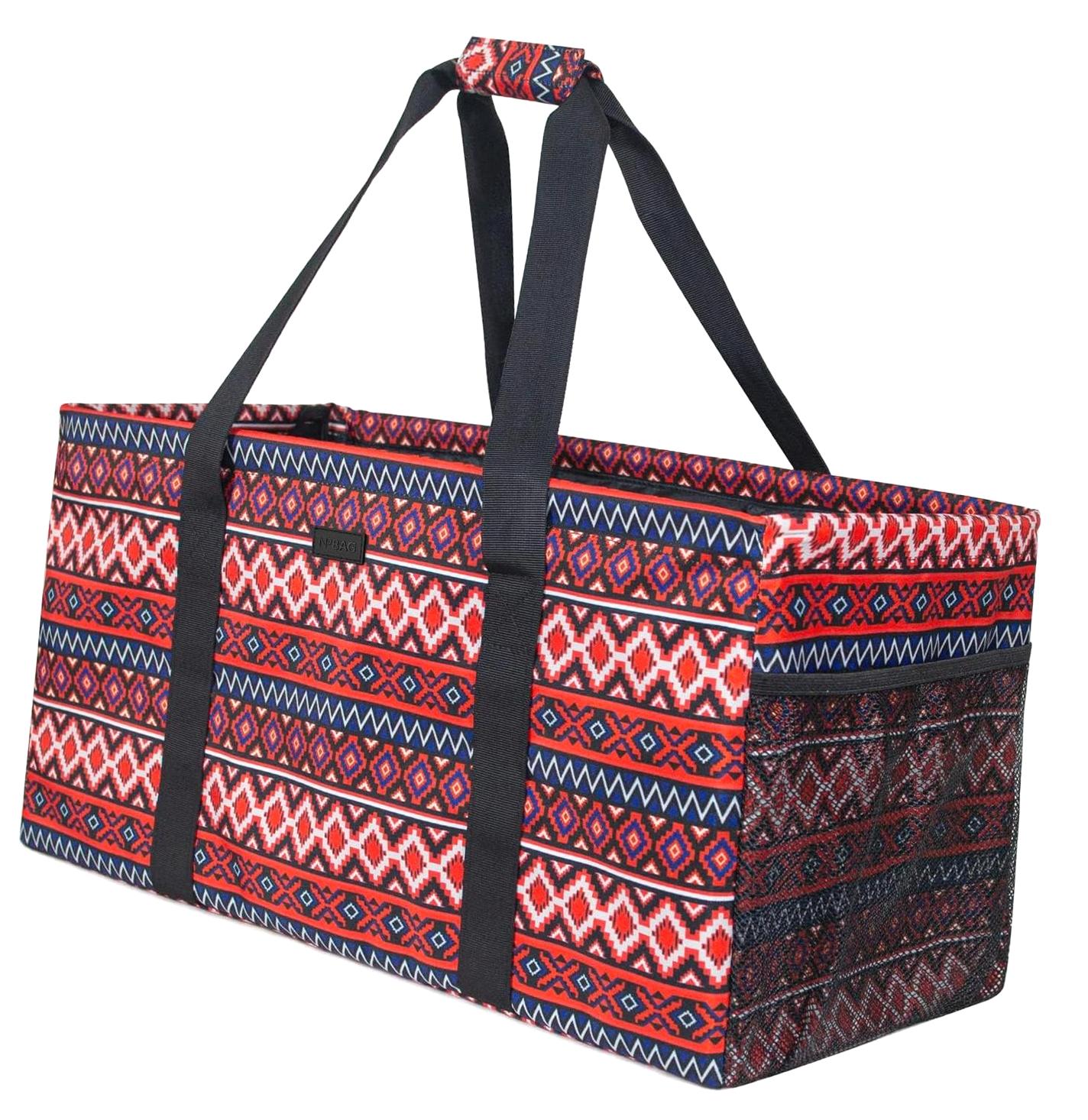 FREEAMG Jumbo Utility Tote with Wire Structure, Large Foldable Grocery ...