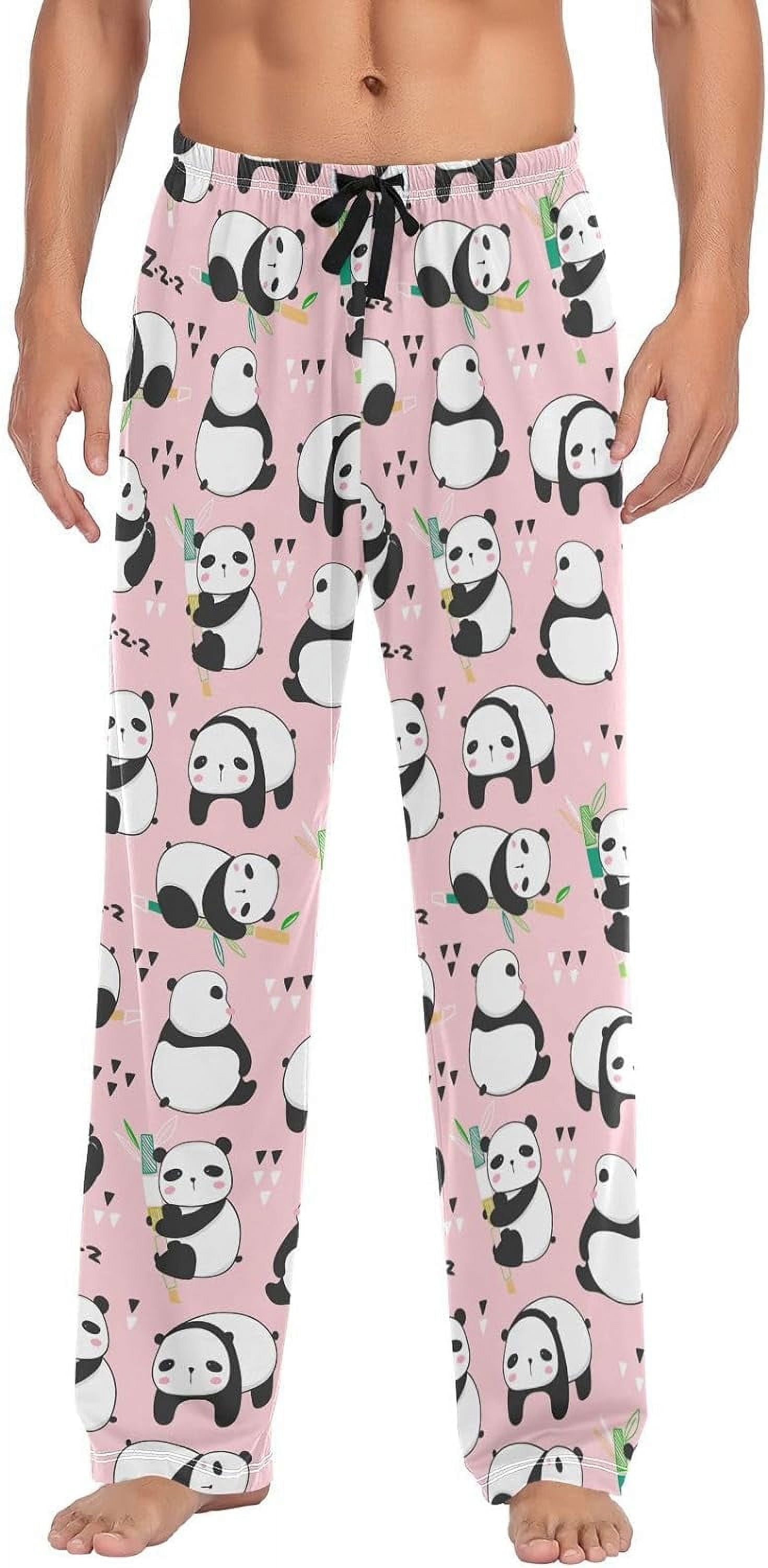 FREEAMG Kawaii Panda Bears Pajama Pants for Men, Men's Separate Bottoms ...