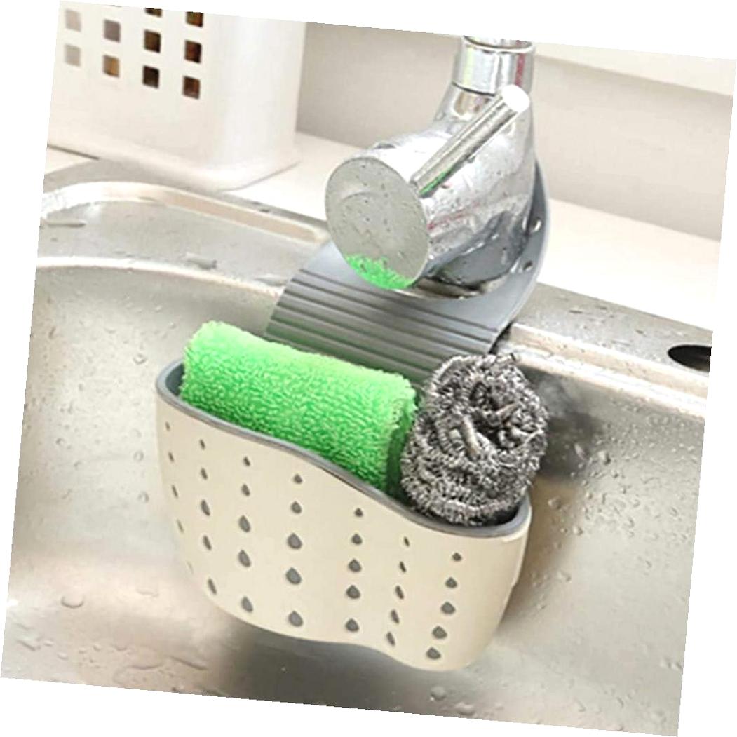 FREEAMG Kitchen Sink Shelf Soap Sponge Drain Rack Holder Double Layer ...