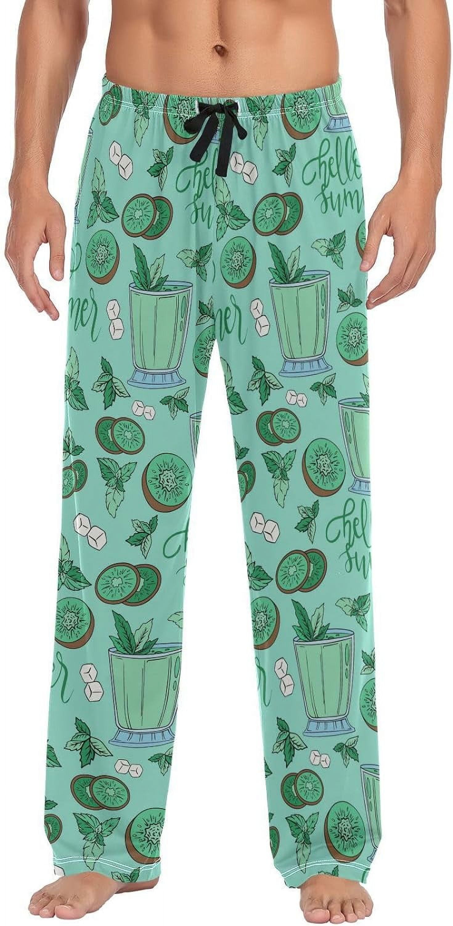 FREEAMG Kiwi Cocktail Pattern Pajama Pants for Men, Men's Separate ...