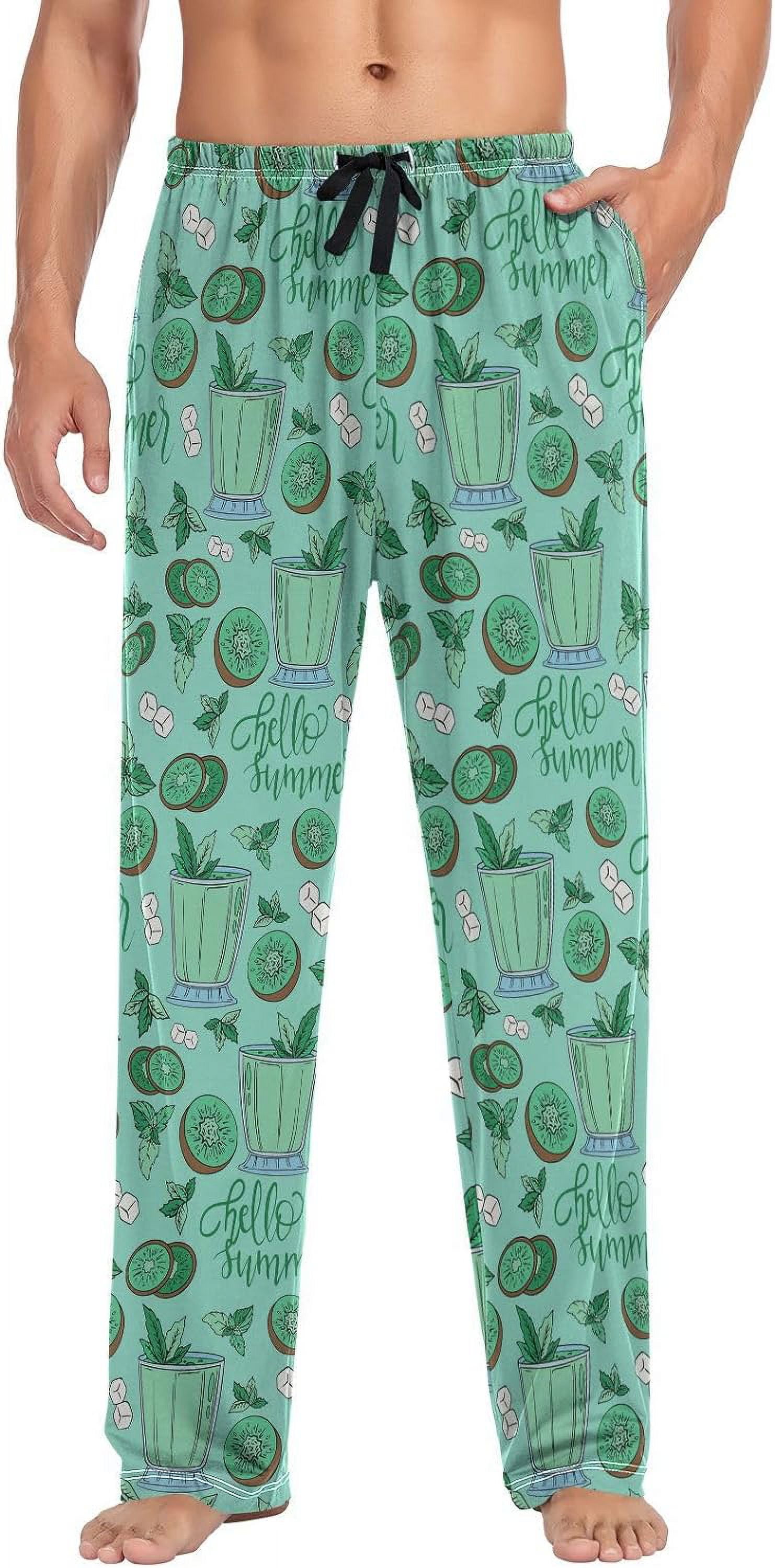 FREEAMG Kiwi Cocktail Pattern Pajama Pants for Men, Men's Separate ...