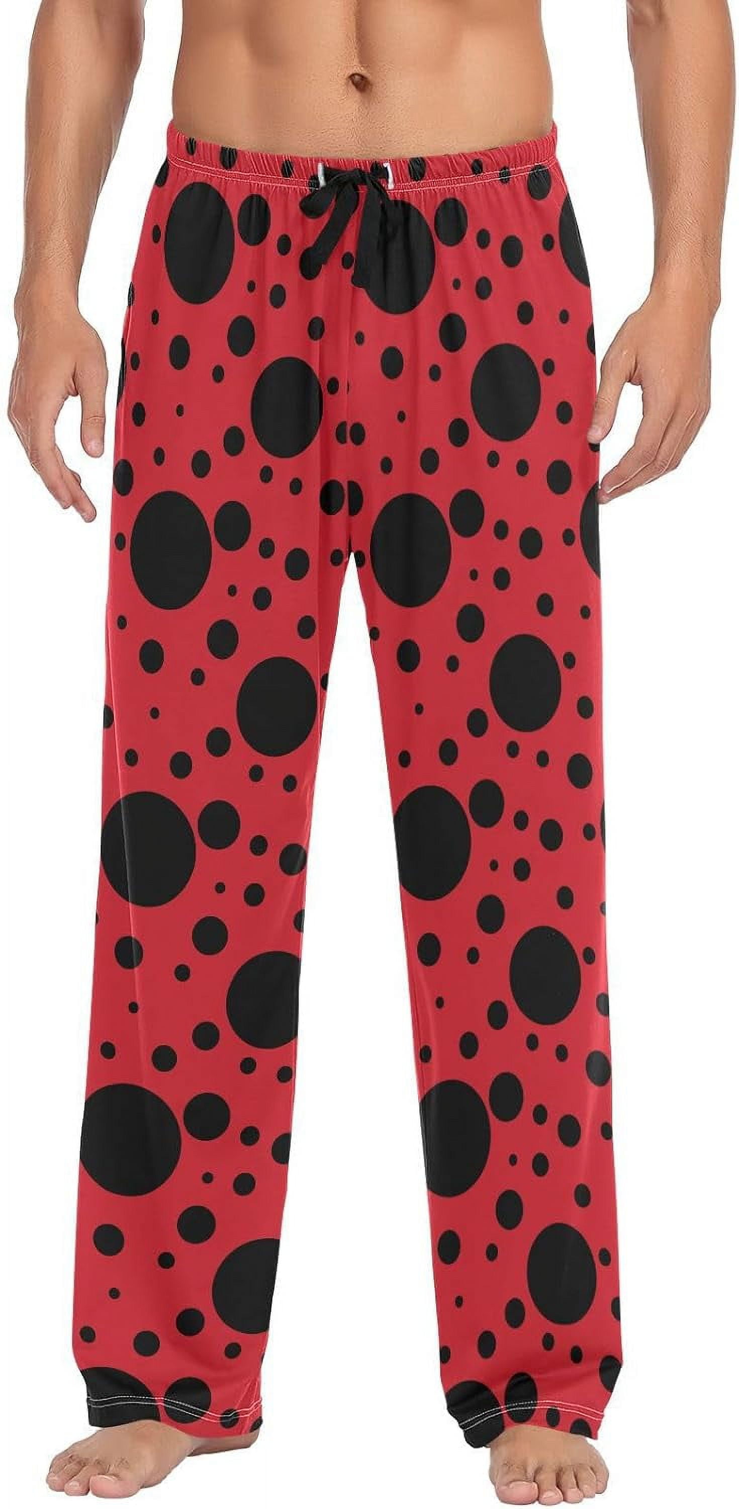 FREEAMG Ladybug Texture Pajama Pants for Men, Men's Separate Bottoms ...
