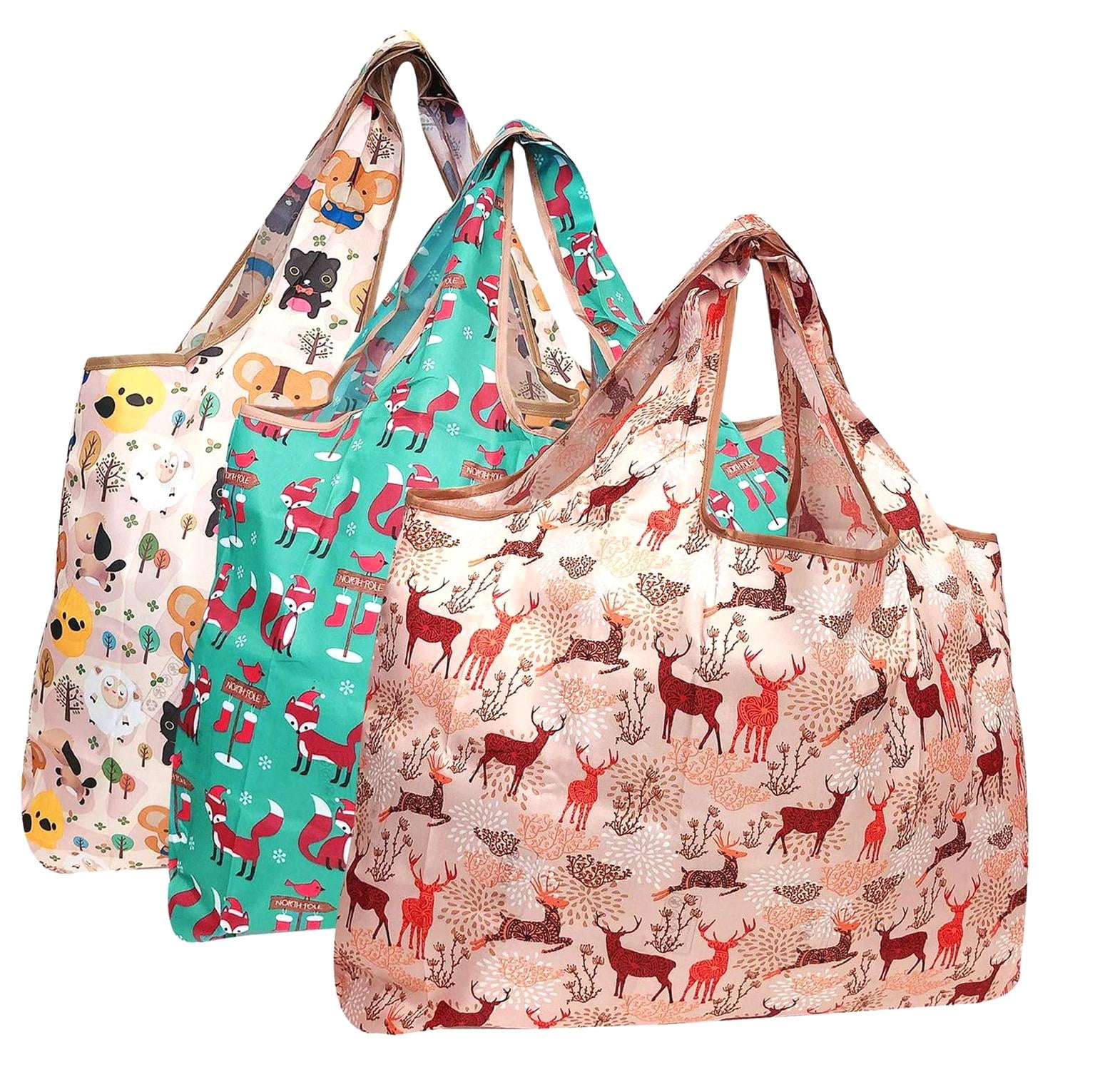 FREEAMG Large Foldable Nylon Grocery Totes, Set of 3 - Walmart.com