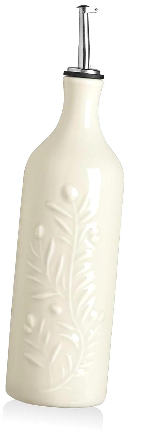 FREEAMG Large Olive Oil Dispenser Bottle with Spout, 24 Oz Ceramic Oil ...
