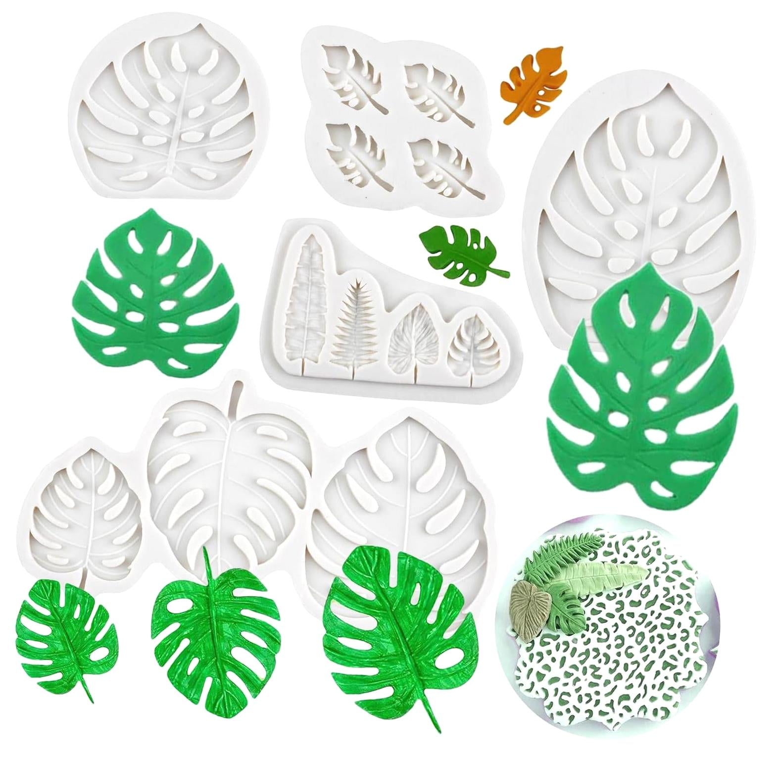 FREEAMG Leaf Silicone Tropical Leaf Fondant Molds Cake Decoration ...