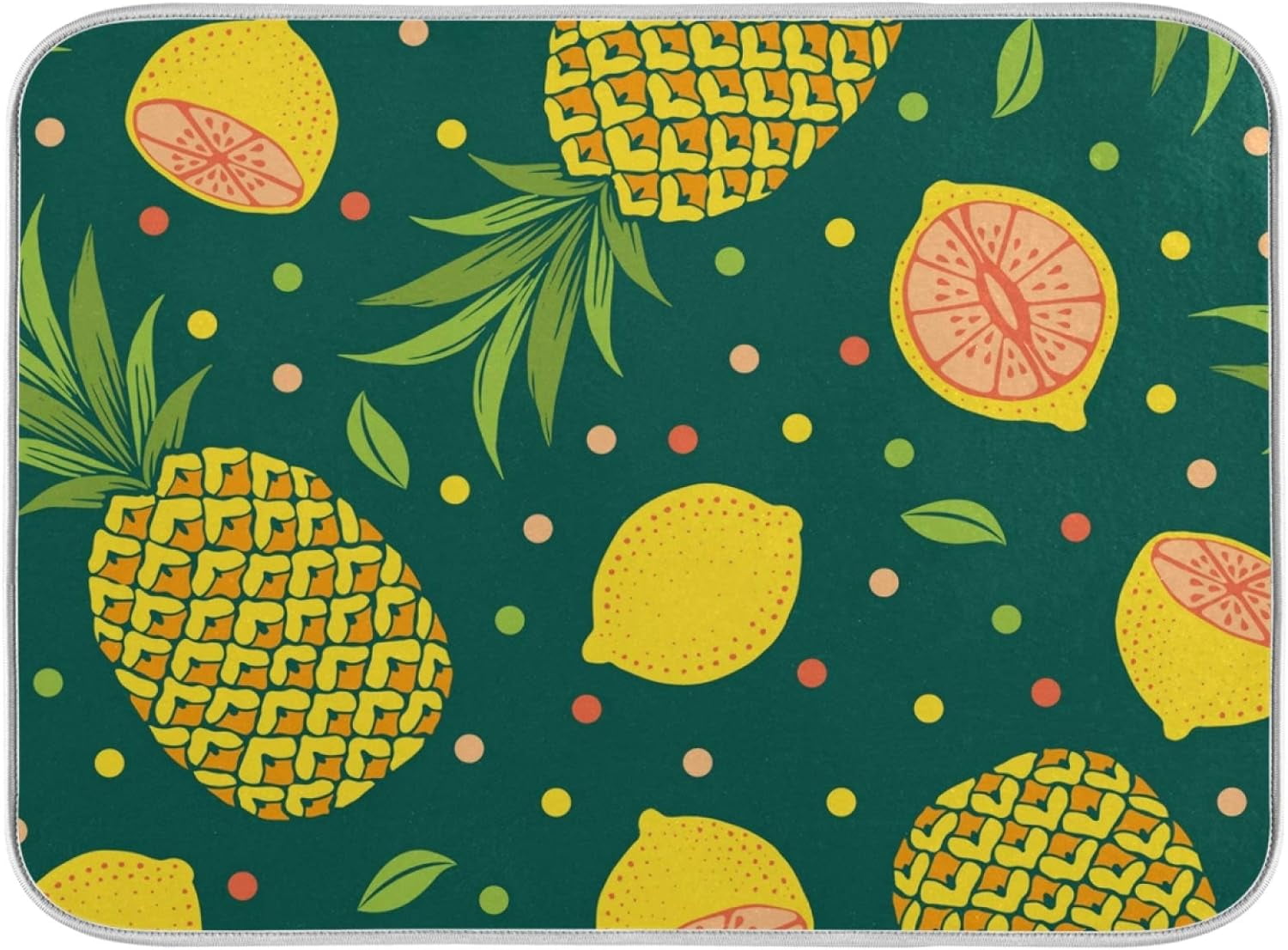 FREEAMG Lemon Pineapple Green Dish Drying Mat Countertop Protector ...