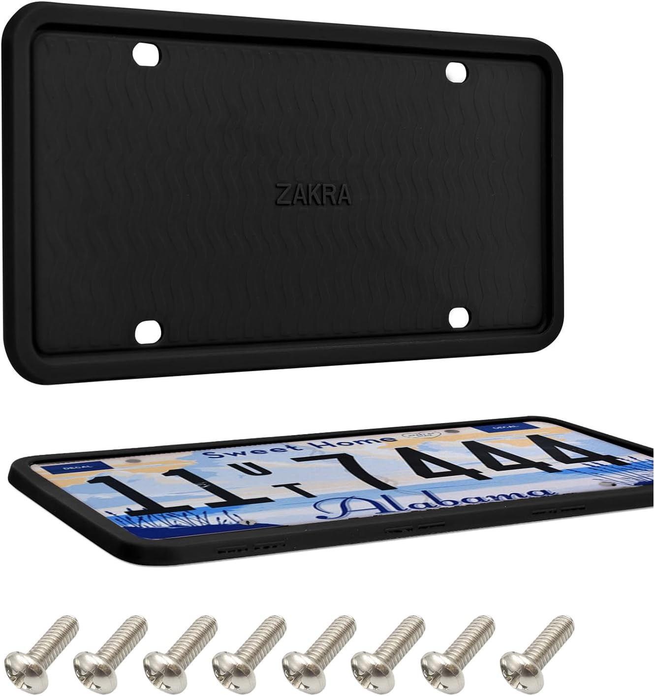 FREEAMG License Plate Frames,2 Pack Silicone License Plate Frames ...