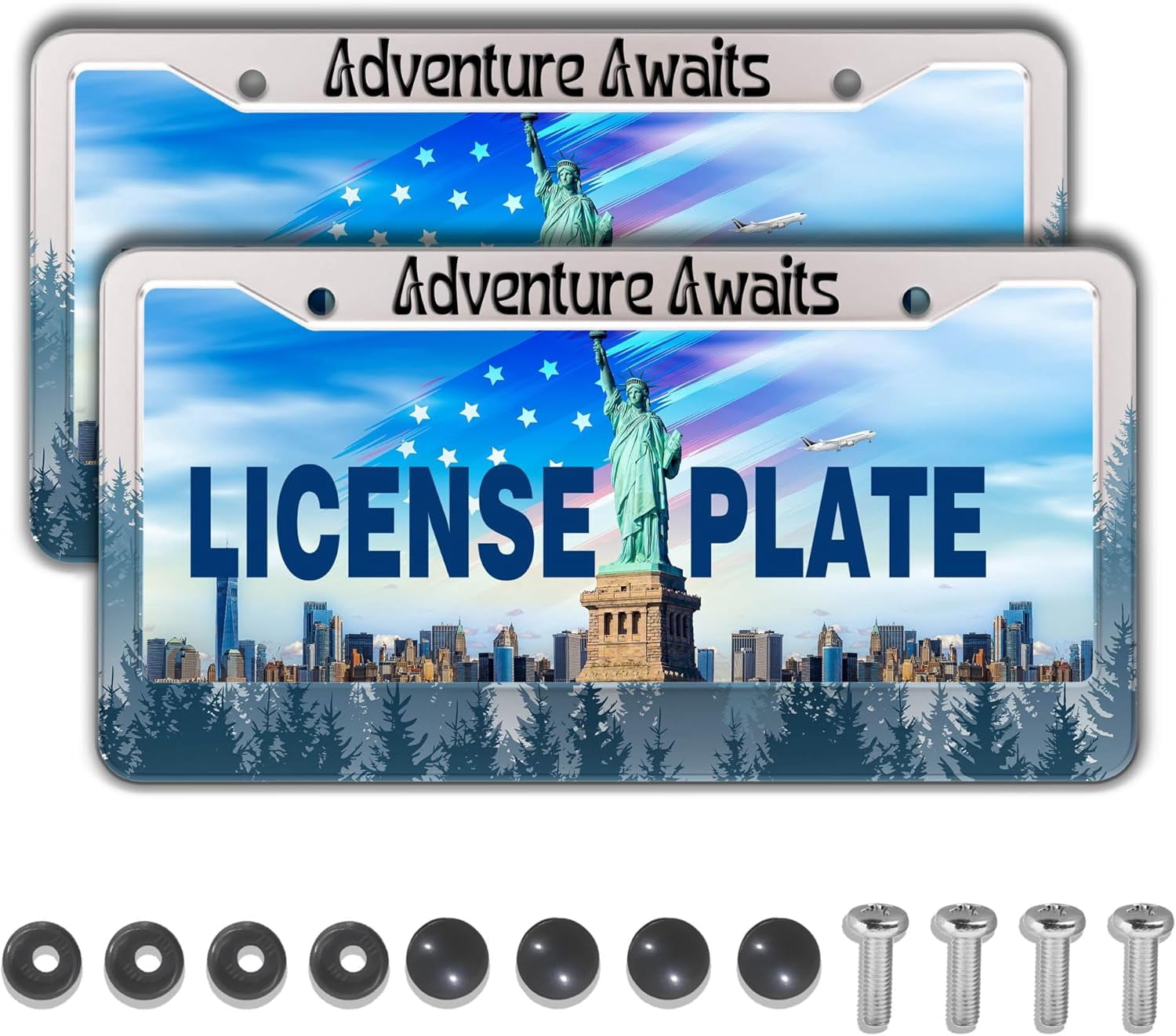 FREEAMG License Plate Frames for Women Multicolor License Plate Cover ...