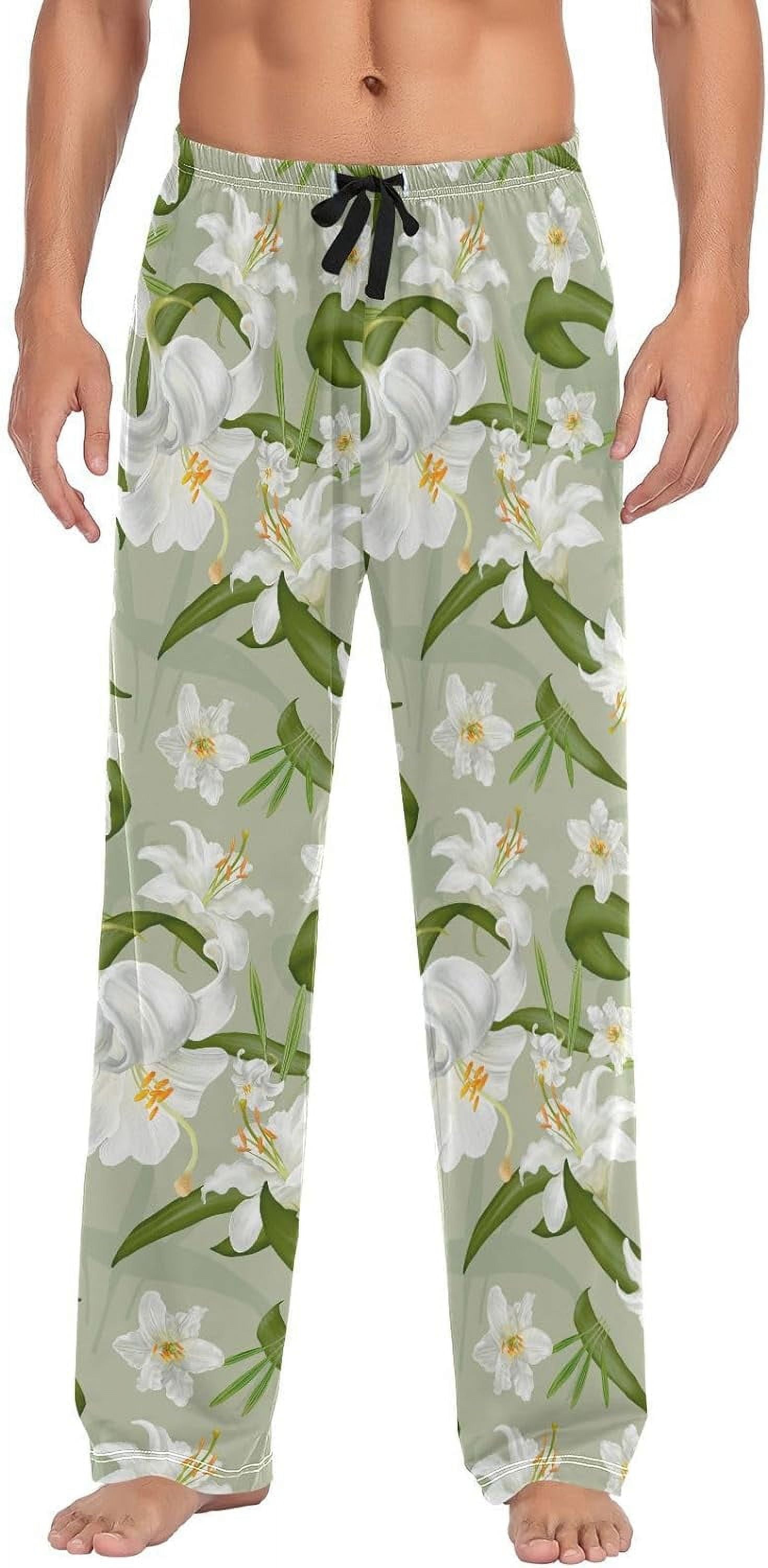 FREEAMG Lily Flowers Pajama Pants for Men, Men's Separate Bottoms ...