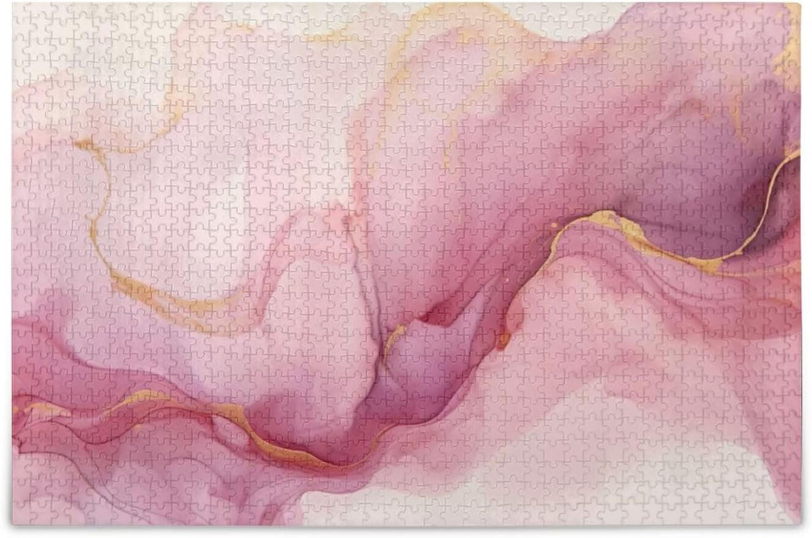 FREEAMG Liquid Painting Pink Puzzle 500 Pieces - Wooden Jigsaw Puzzles ...
