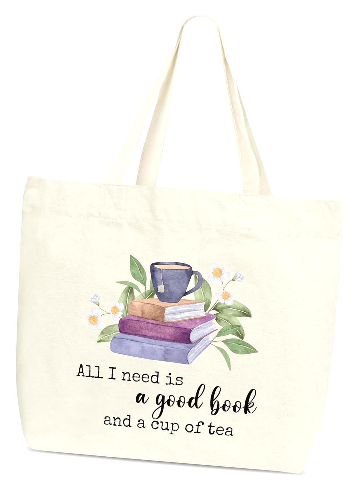 FREEAMG Literary Tote, Book Enthusiast Carryall, Bibliophile , Stylish ...