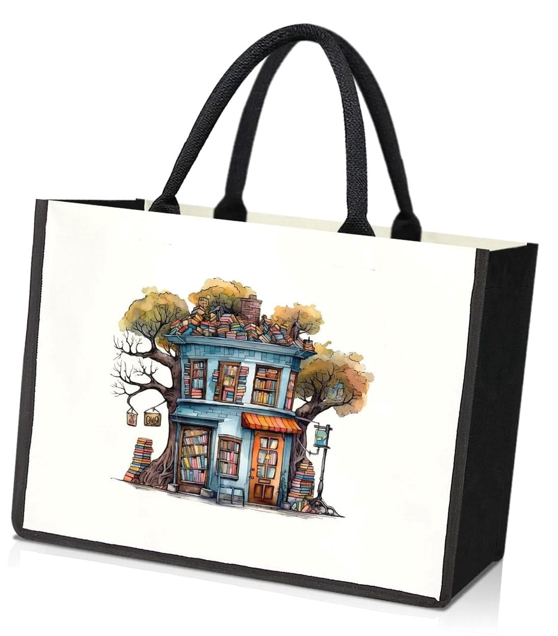 FREEAMG Literary Tote Canvas for Women, Bibliophile's Carryall for Book ...
