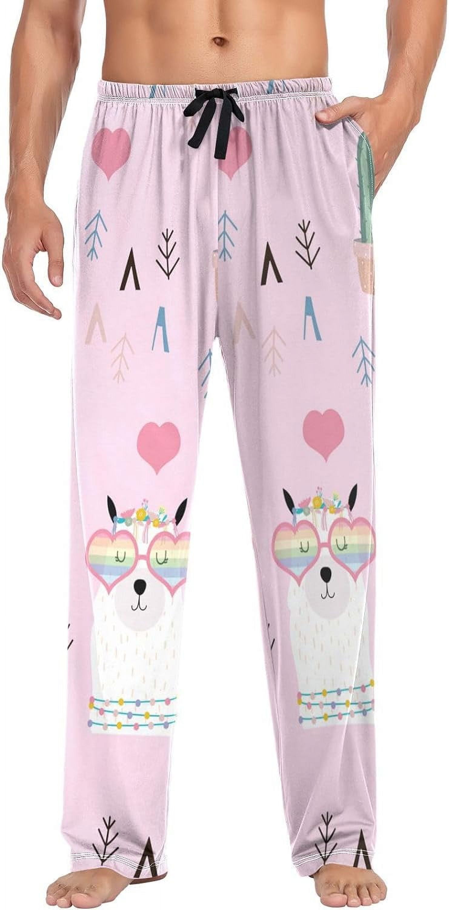 FREEAMG Llama Cotton Pajama Pant for Men, Super Soft Lightweight Lounge ...