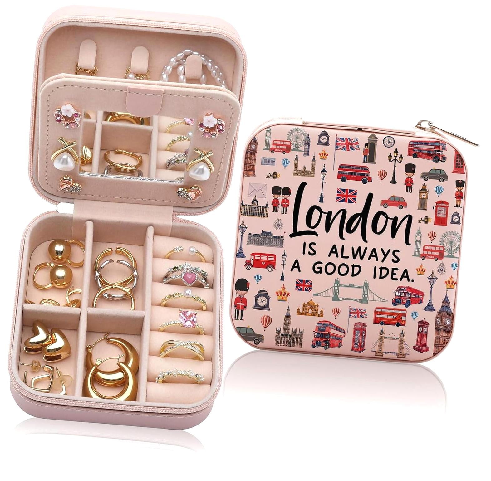 FREEAMG London-Themed Travel Jewelry Box for Women, Ideal for London ...