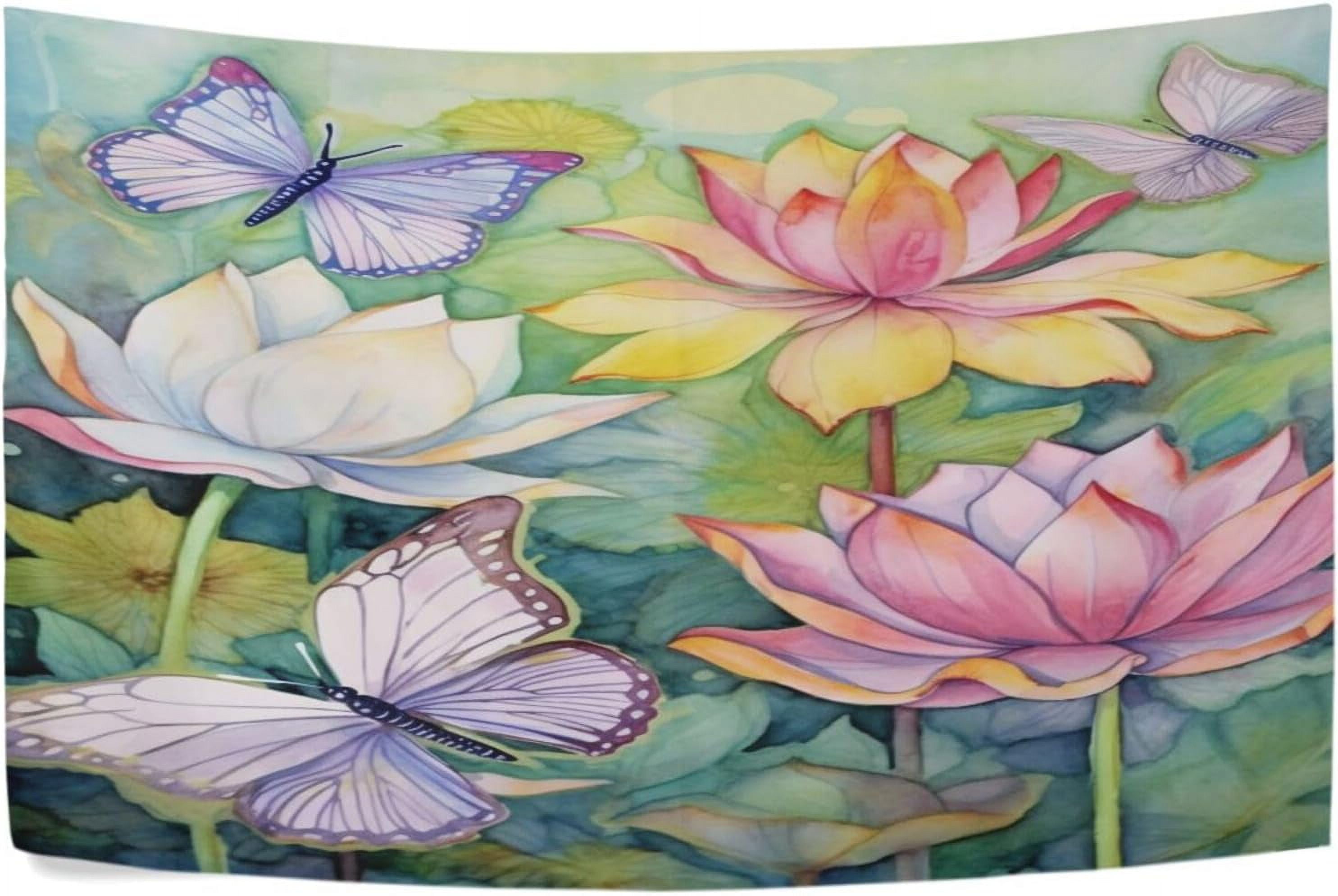 FREEAMG Lotus Tapestry Hippie Wall Hanging Tapestries Aesthetic ...