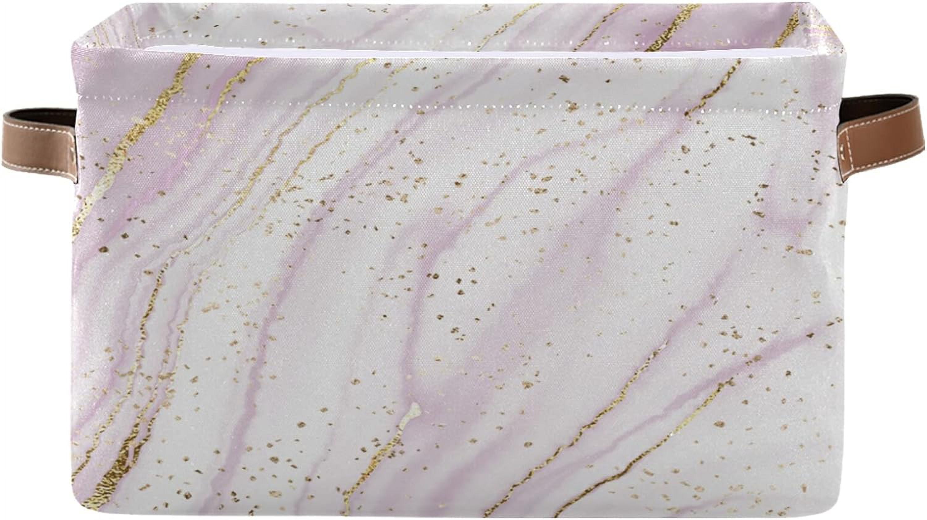 FREEAMG Luxury Marble Gold Wave Storage Bin for Toy Storage Basket ...