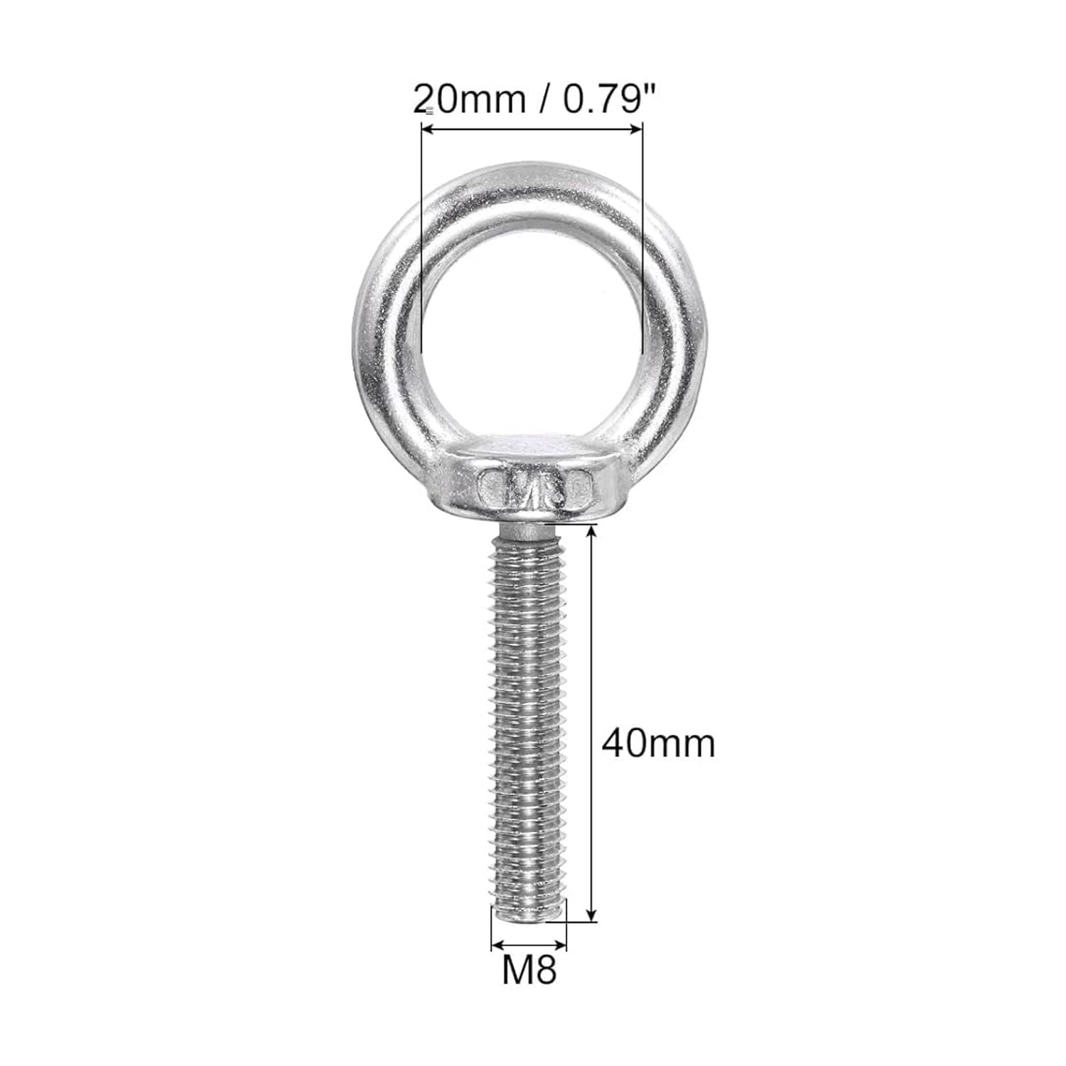 FREEAMG M3 x 9mm Lifting Shoulder Eye Bolt, 6Pcs 304 Steel Lifting ...