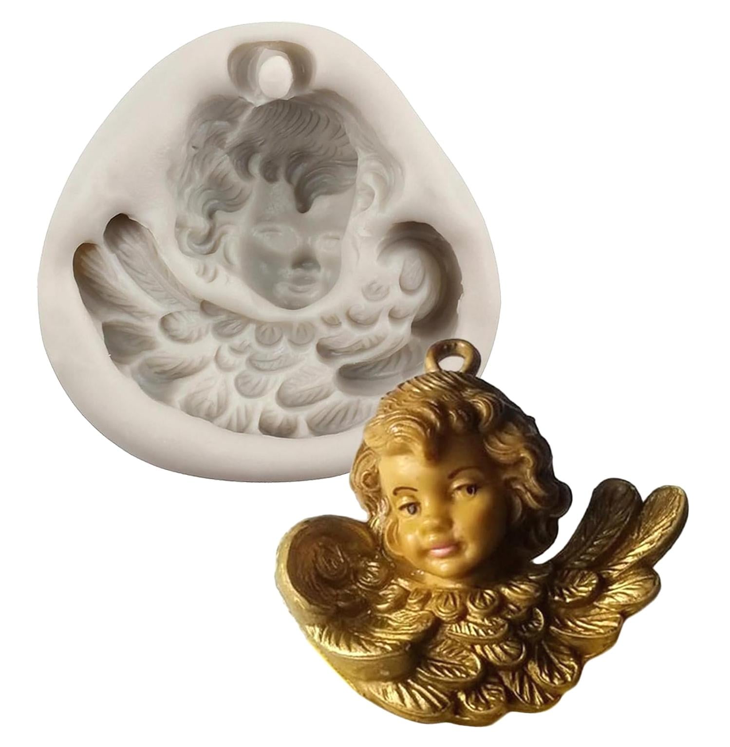 FREEAMG MINFEIDM 3D Angel Silicone Fondant Molds For Cupcake Topper ...