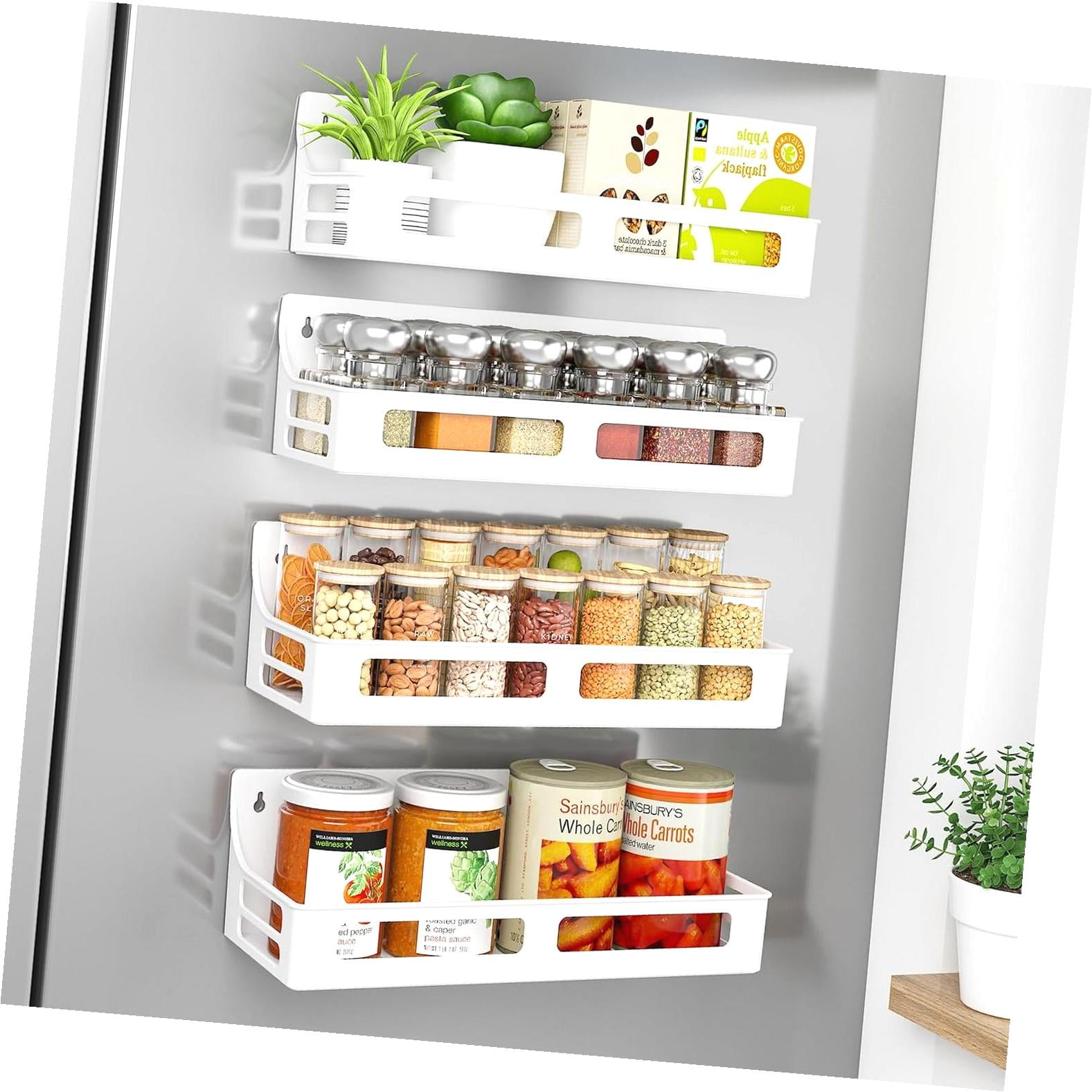 FREEAMG Magnetic Spice Rack for Refrigerator, 4 Pack High-Quality ...