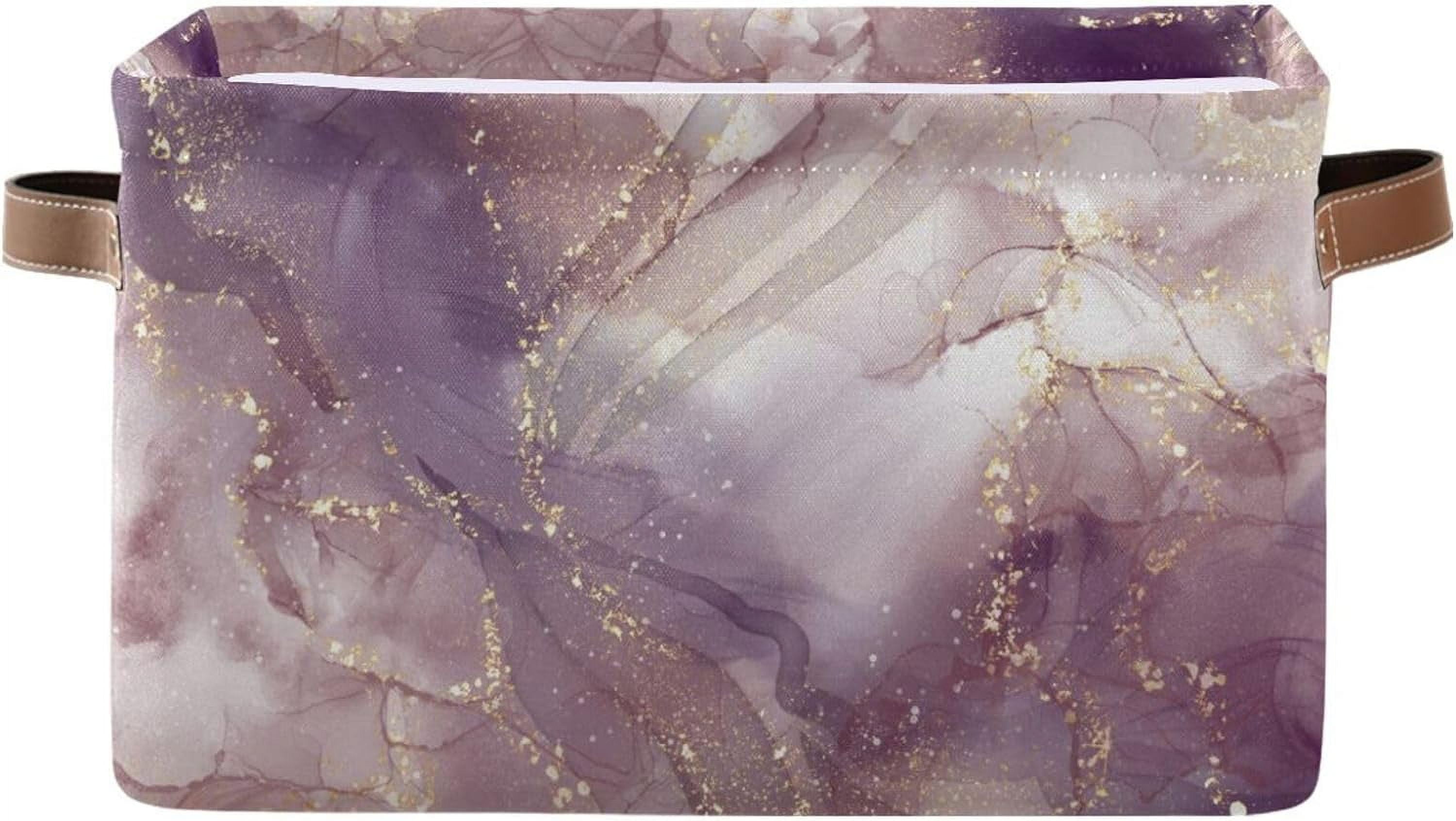 FREEAMG Marble Large Square Storage Basket Bin with Handles 1PCS ...