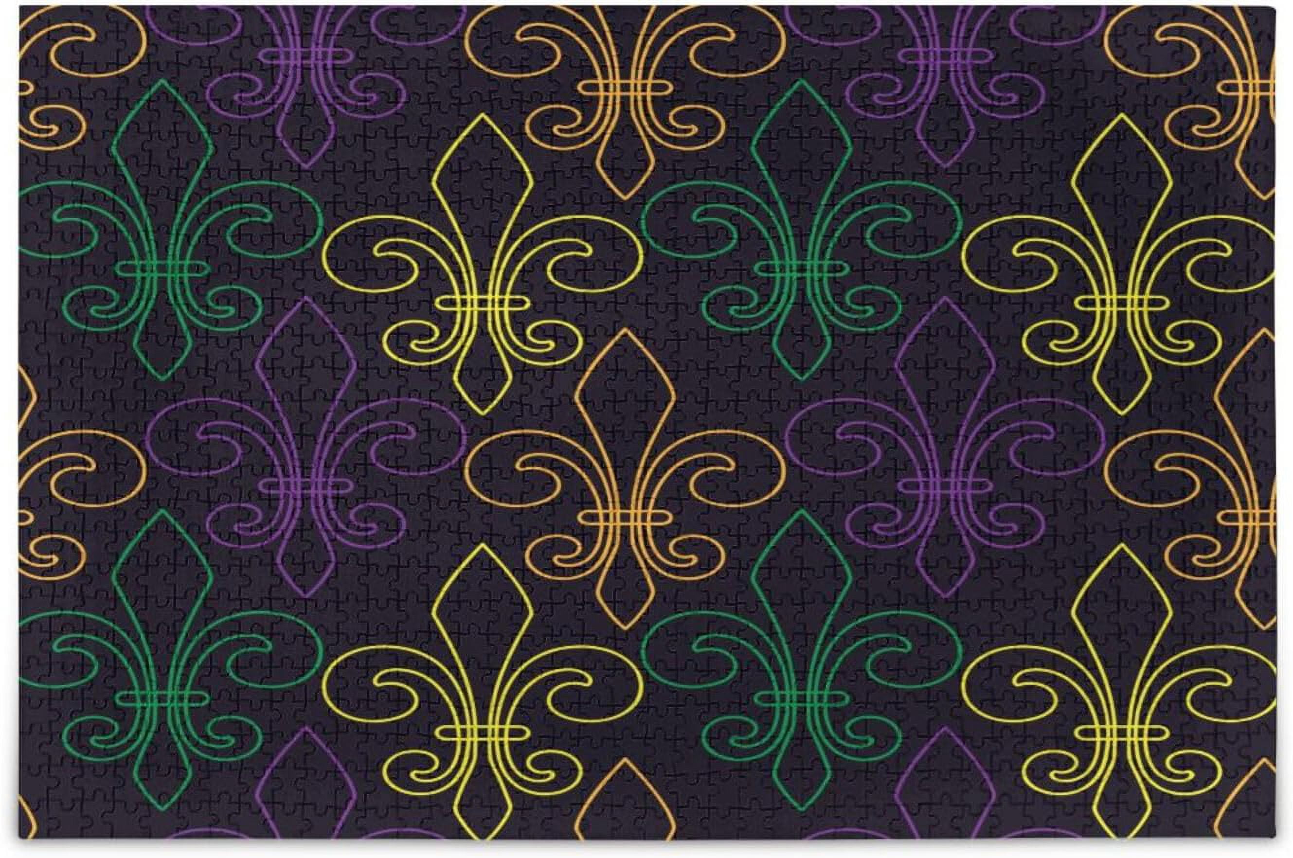 FREEAMG Mardi Gras Motif Puzzle 500 Pieces - Wooden Jigsaw Puzzles for ...