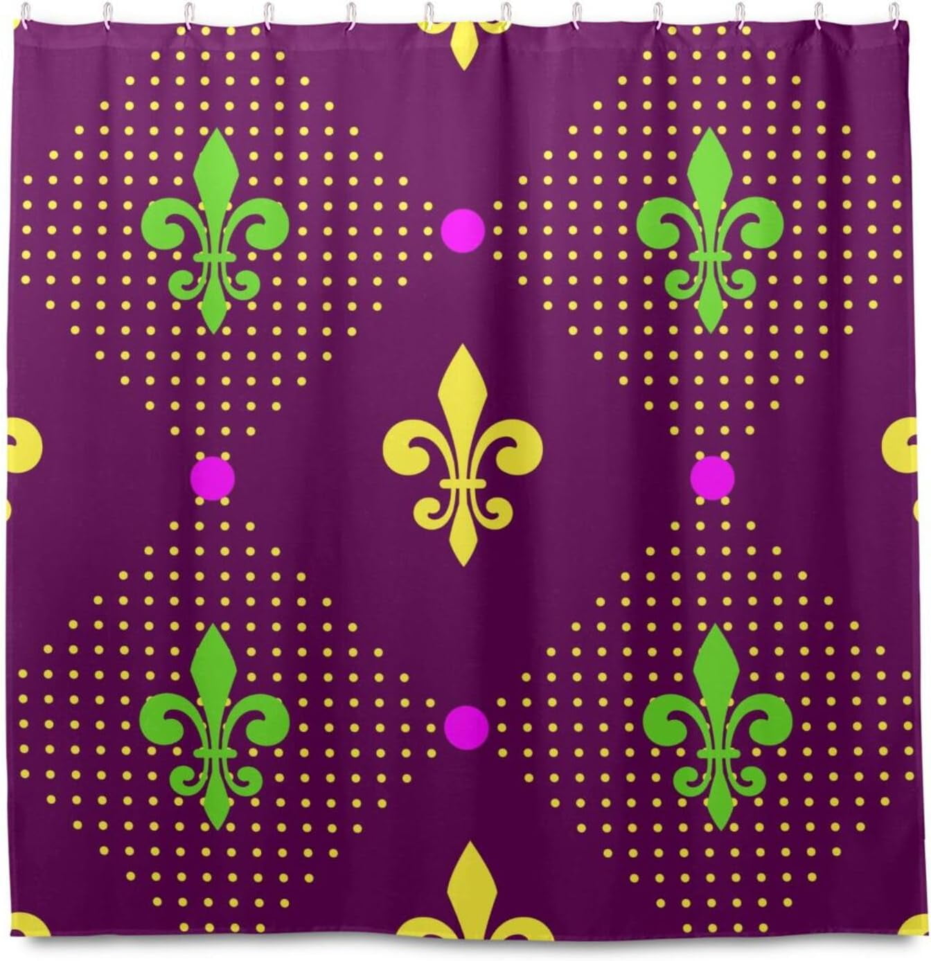 FREEAMG Mardi Gras Motif Shower Curtain - 72x72 Inch Waterproof Fabric ...