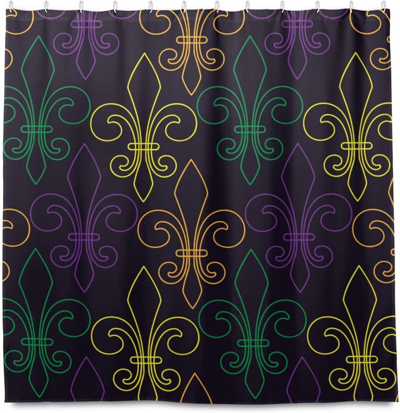 FREEAMG Mardi Gras Motif Shower Curtain - 72x72 Inch Waterproof Fabric ...