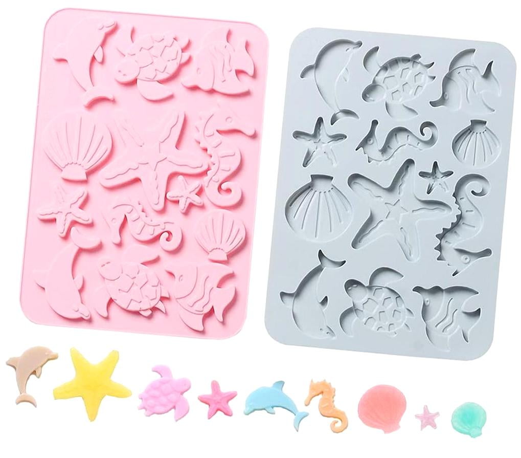 FREEAMG Marine Theme Silicone Fondant Pack of 2, Ocean Seashell ...