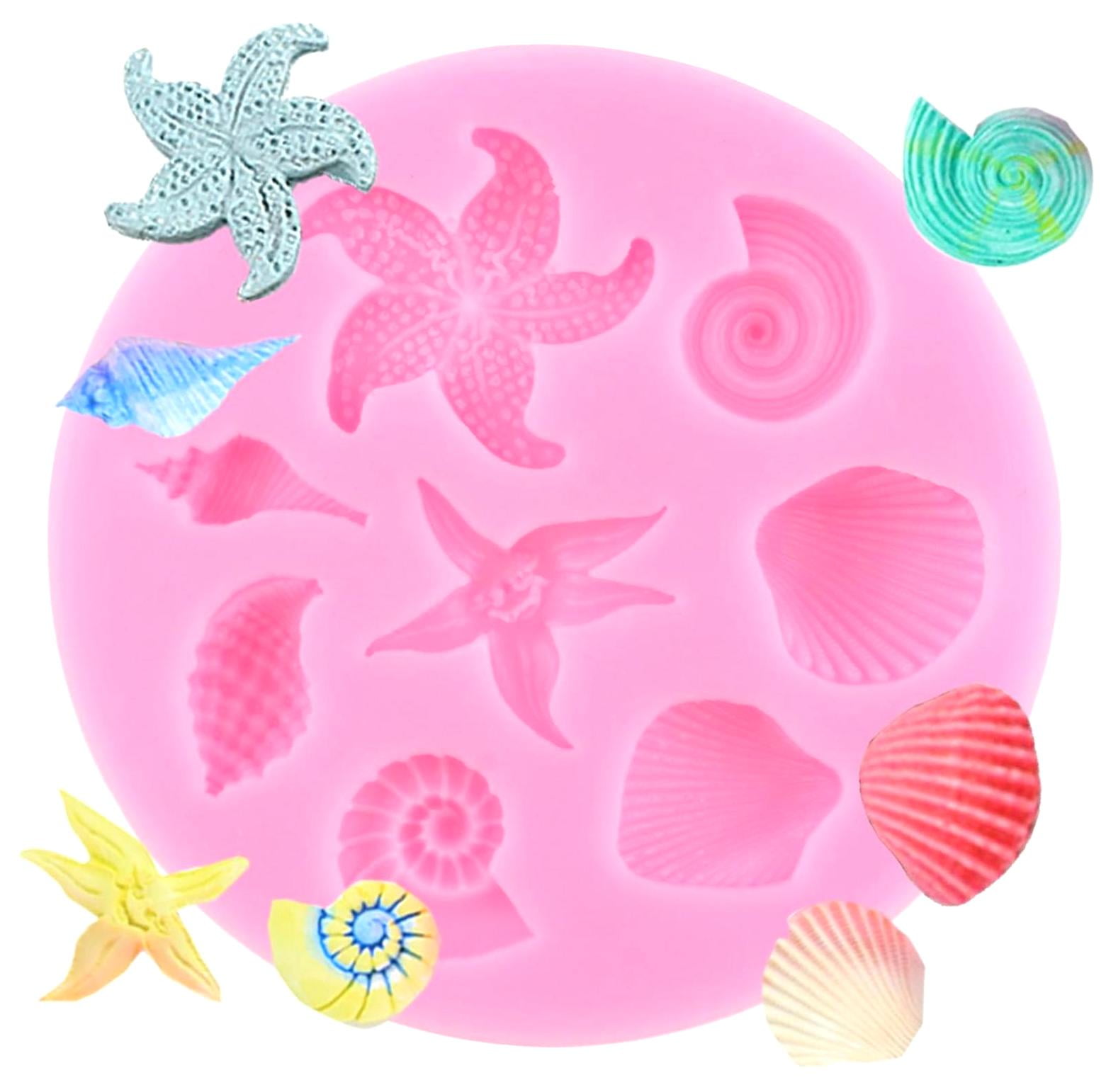 FREEAMG Marine Themed Cake Fondant Silicone Molds featuring Seashell ...