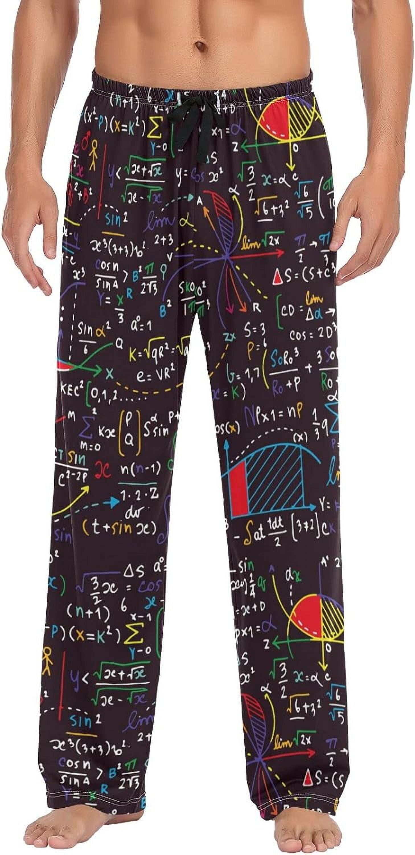 FREEAMG Math Formula Geometric Figure Men's Pajama Pants Sleepwear ...