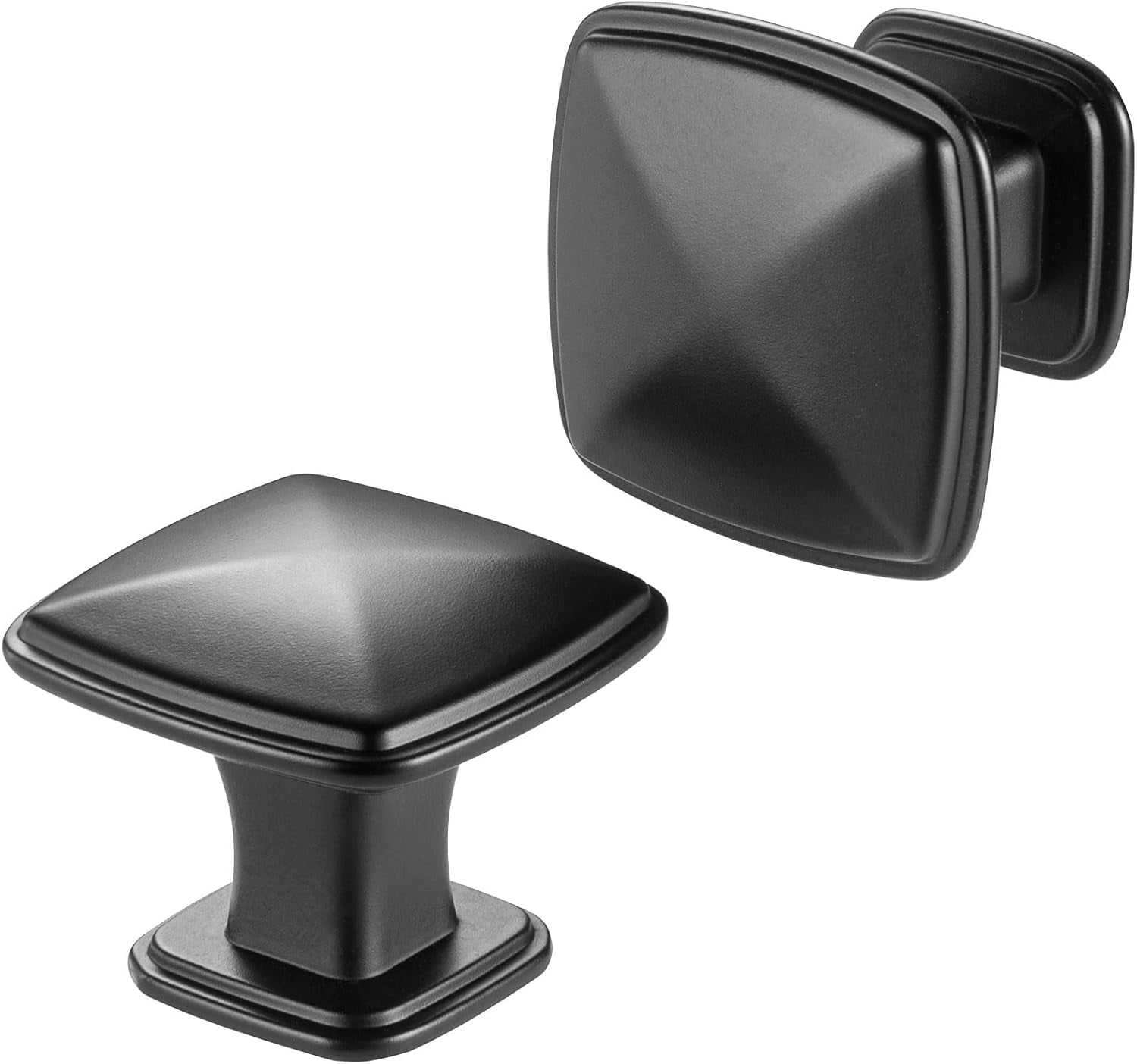 FREEAMG Matte Black Sted Square Pyramid Knobs, Kitchen Cabinet Pull ...