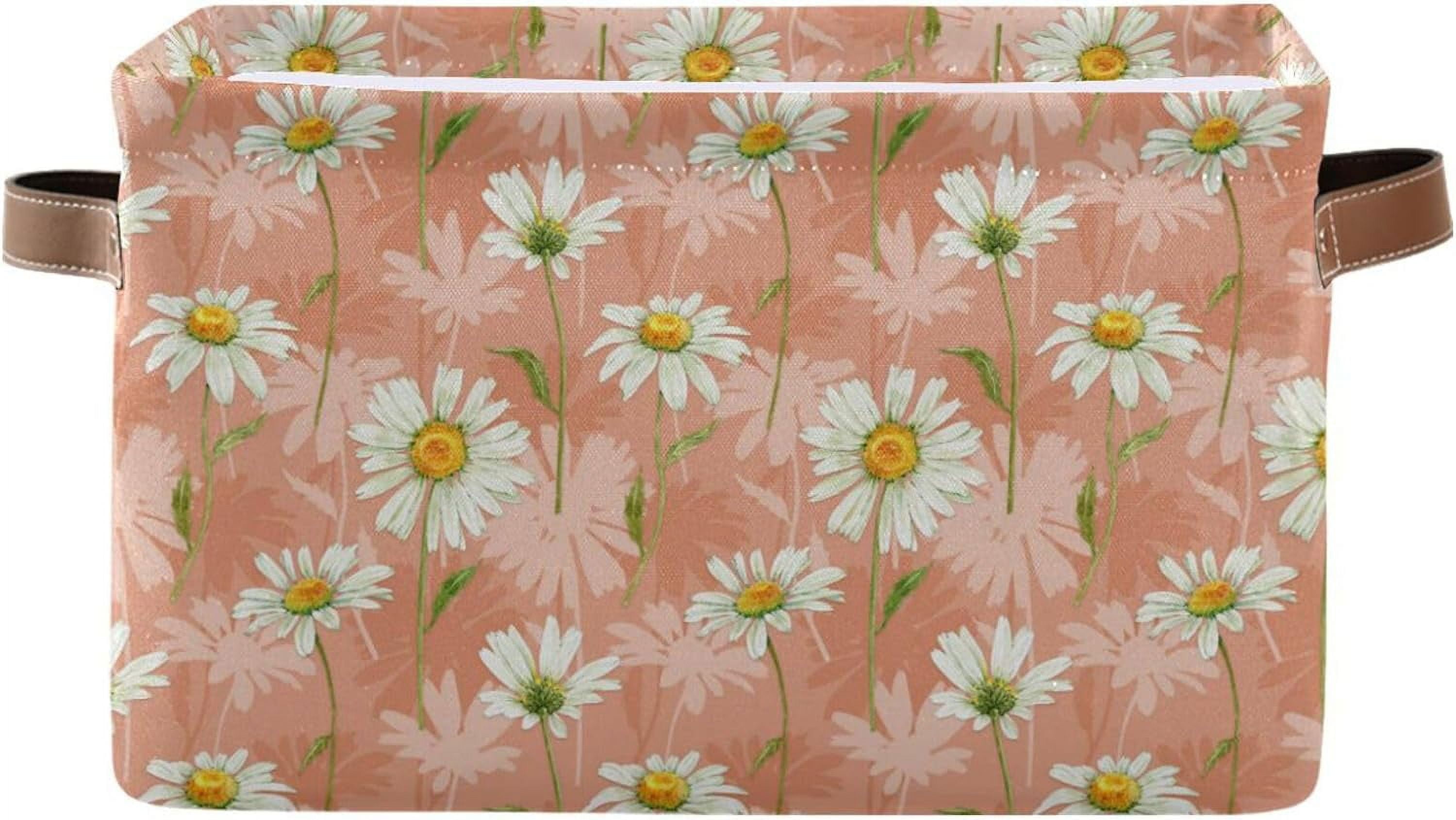 FREEAMG Meadow Flowers Foldable Canvas Storage Bin, Sturdy Fabric ...