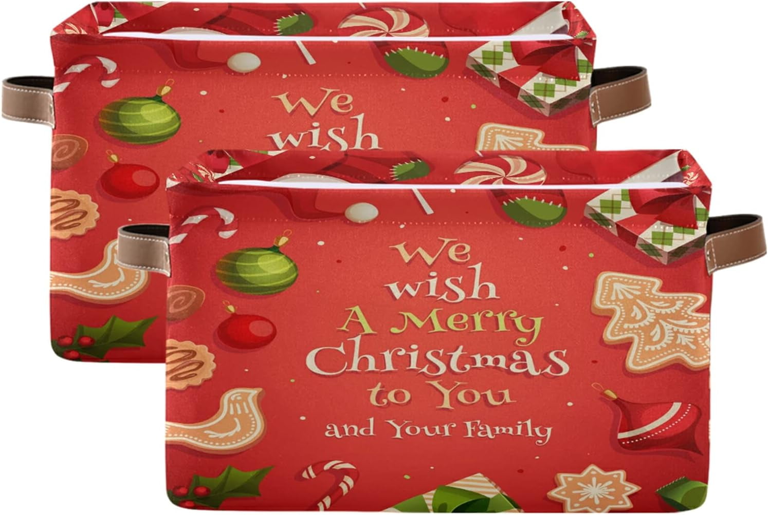 FREEAMG Merry Christmas Candy Storage Bin for Toy Storage Basket Dirty ...