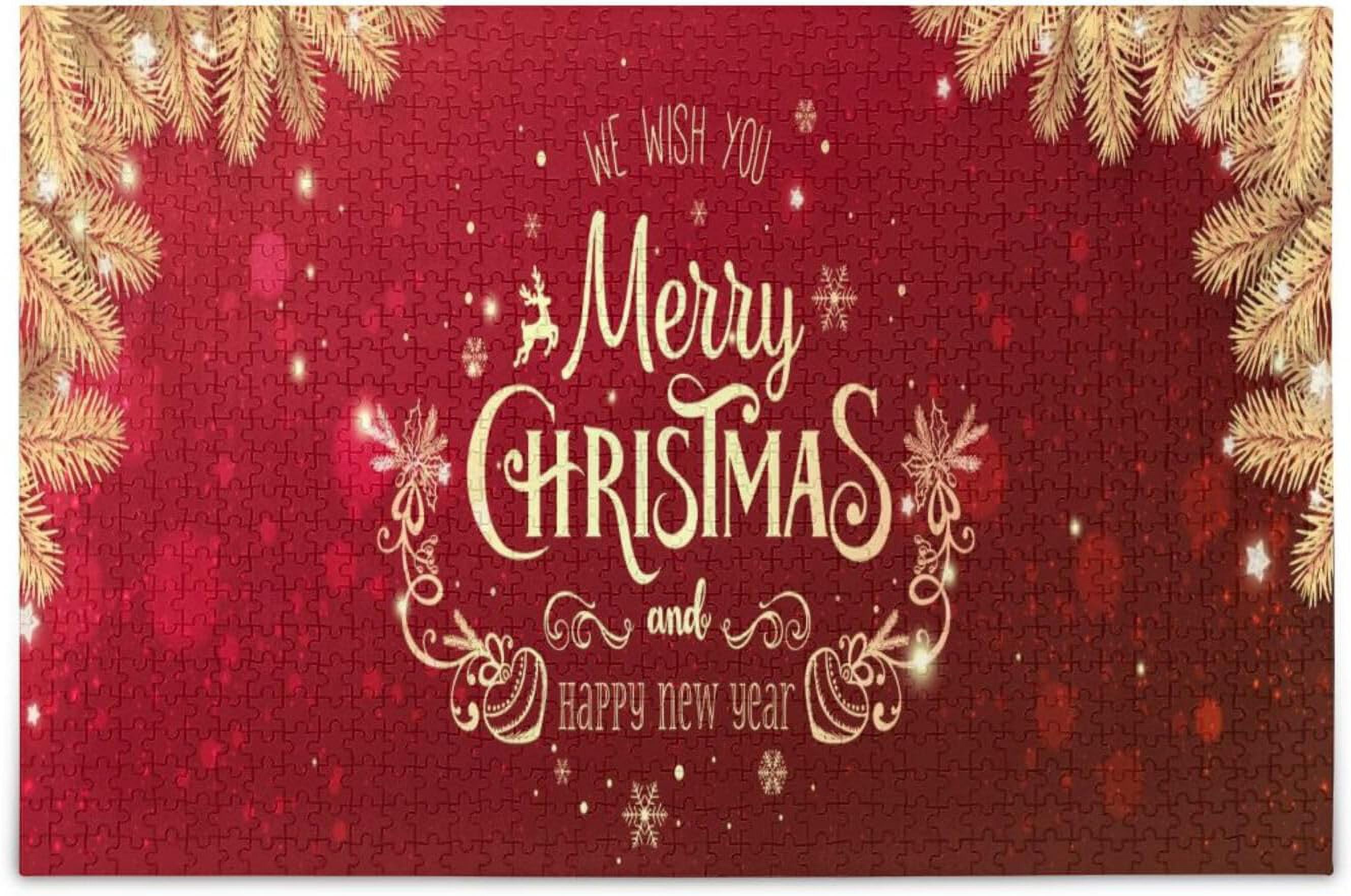 FREEAMG Merry Christmas Jigsaw Puzzle 1000 Pieces,Wooden Puzzles Family ...