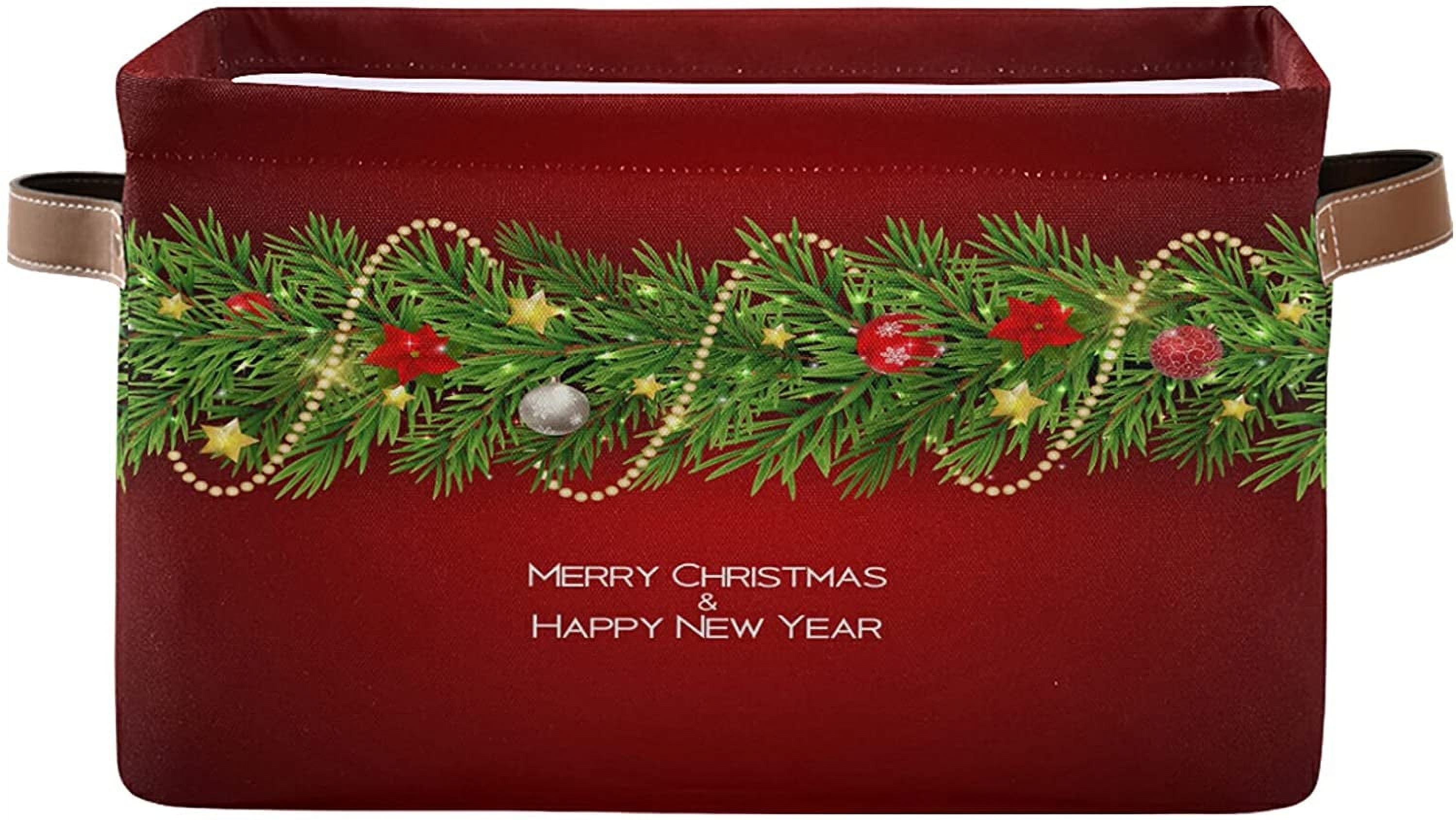 FREEAMG Merry Christmas and New Year Storage Bin for Toy Storage Basket ...