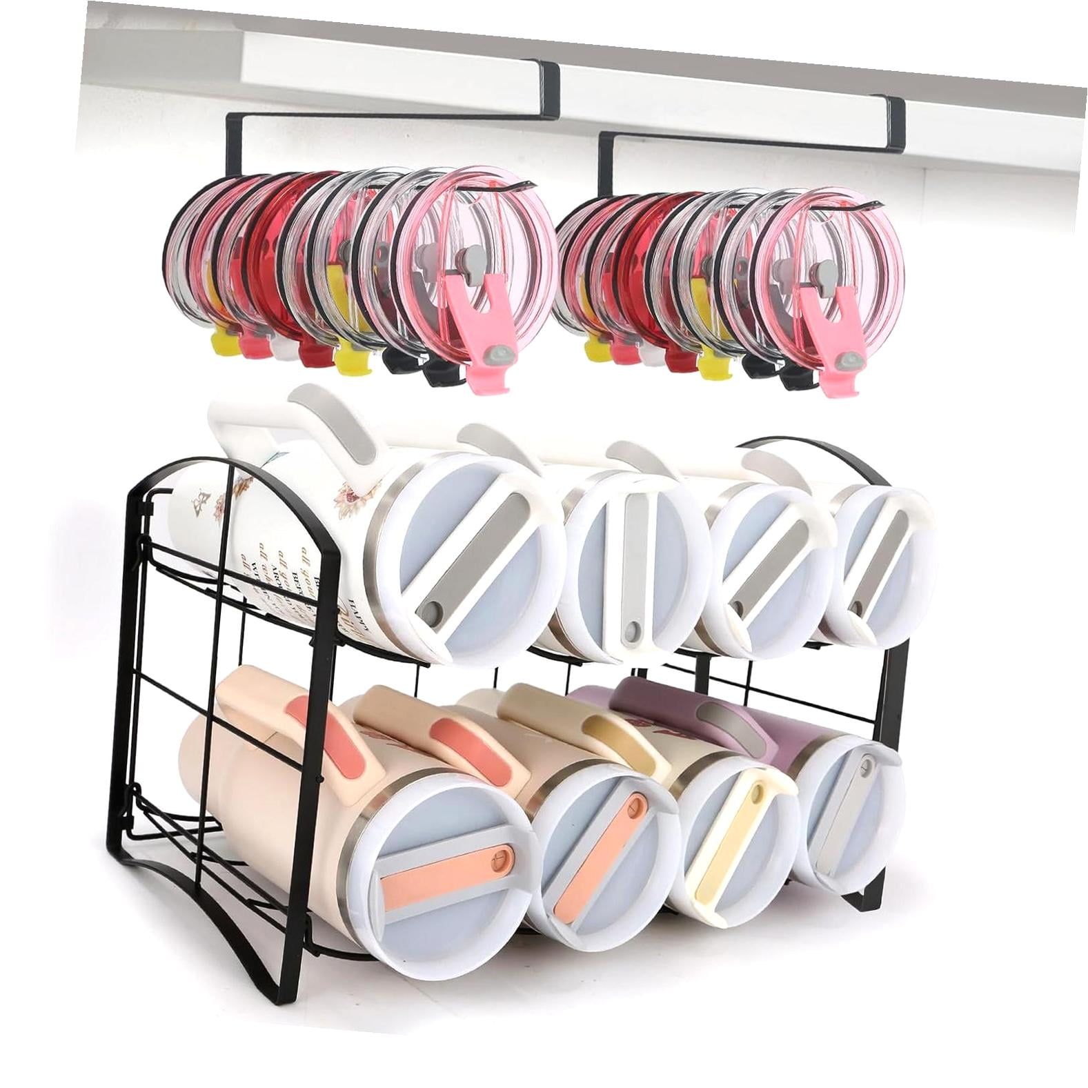 FREEAMG Metal Organizer for 30&40 oz Tumblers with Lid Hook, Pantry and ...