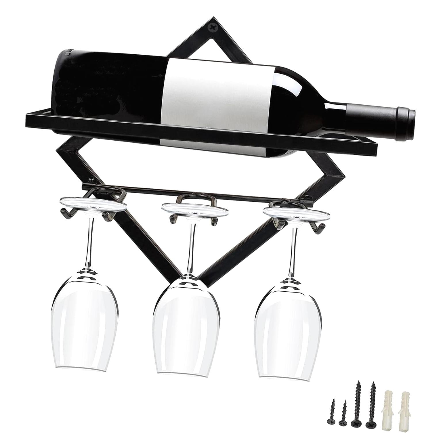 FREEAMG Metal Wall Mounted Holder for Stemware Glasses, Enhanced ...