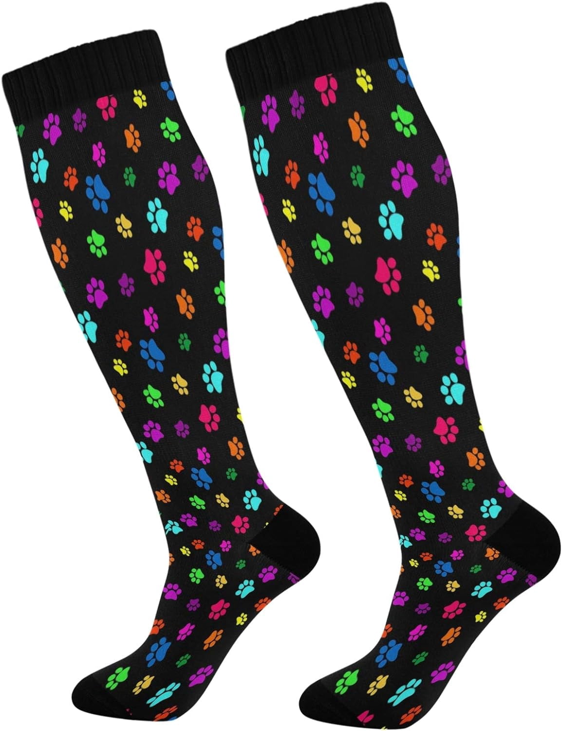 FREEAMG Mexican Serape Blanket Stripes Compression Socks Women Men Knee ...