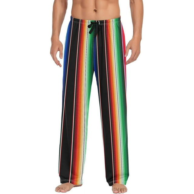 FREEAMG Mexican Serape Blanket Stripes Pajama Pants for Men, Men's ...
