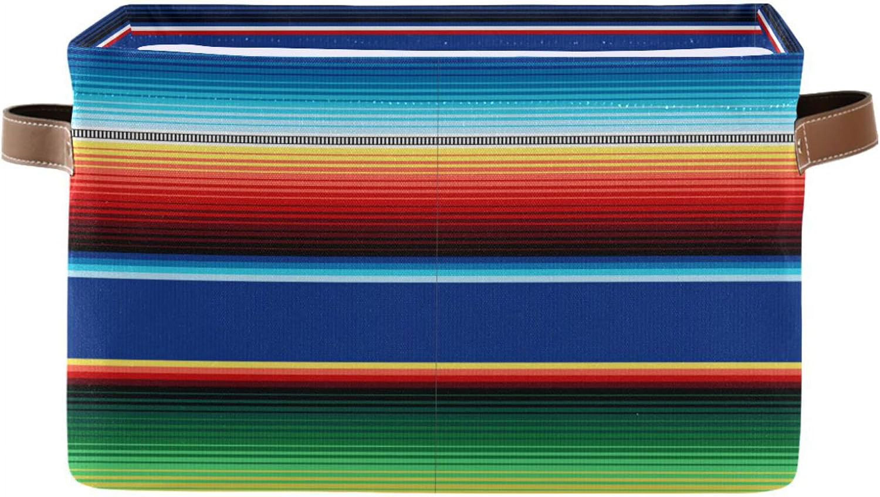 FREEAMG Mexican Serape Blanket Stripes Storage Baskets Rectangle ...