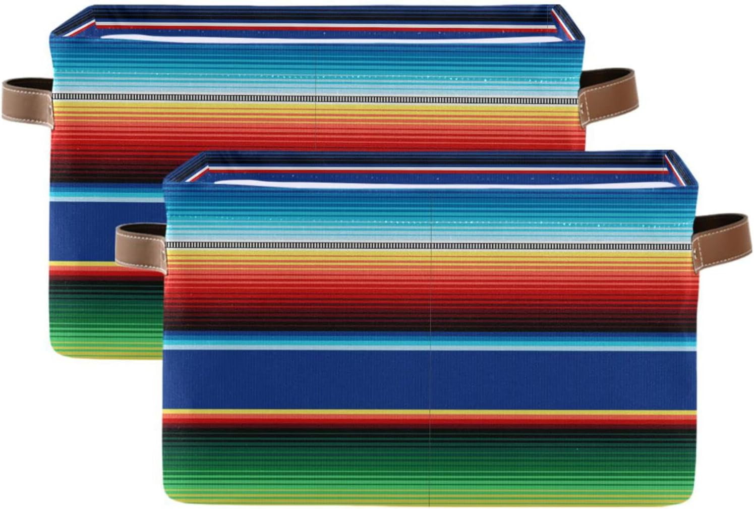 FREEAMG Mexican Serape Blanket Stripes Storage Baskets Rectangle ...