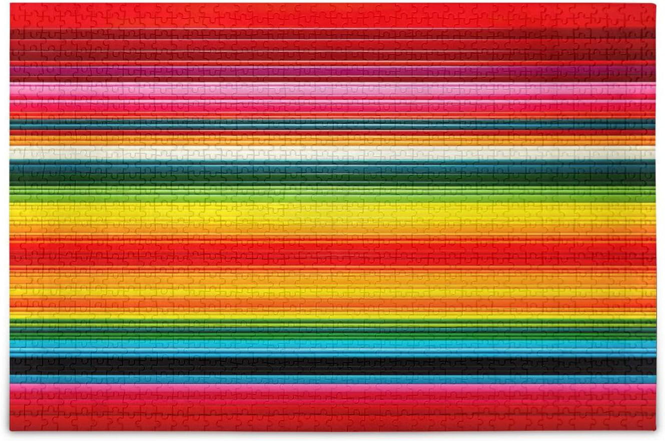 FREEAMG Mexican Striped Puzzle 500 Pieces - Wooden Jigsaw Puzzles for ...