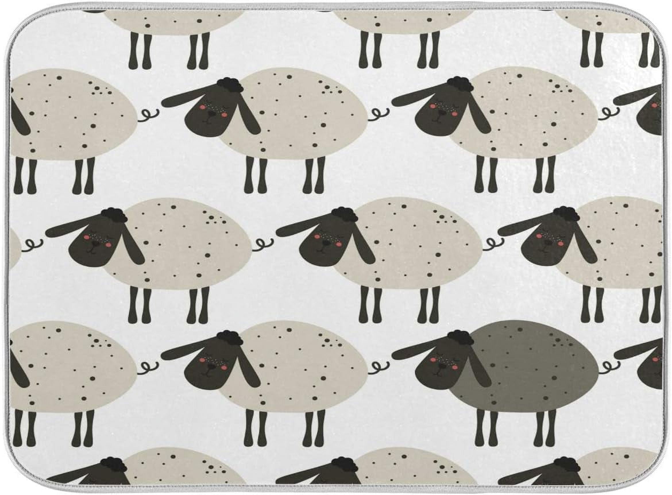 FREEAMG Microfiber Dish Drying Mat for Kitchen Counter-top, Cartoon ...